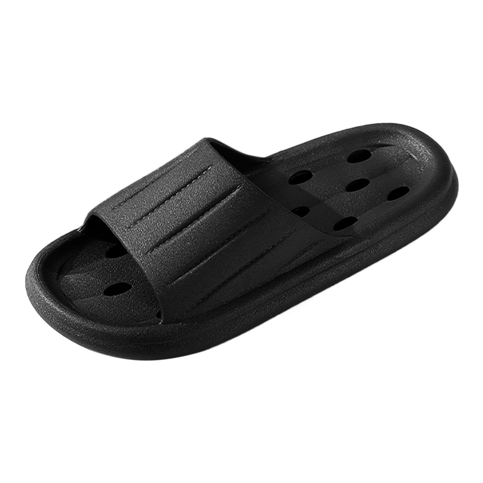 PEASKJP Men's Slides Non Slip Soft Thick Shower Bathroom Slides Sandals ...