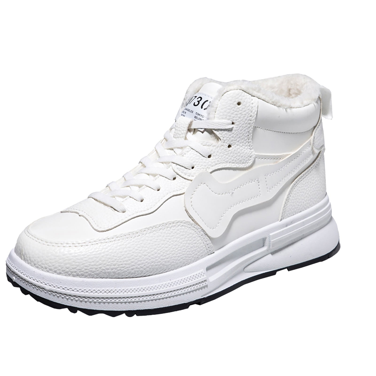 PEASKJP Men's Snow Boots Wide Width Men's Warm Snow Boots Winter Shoes ...