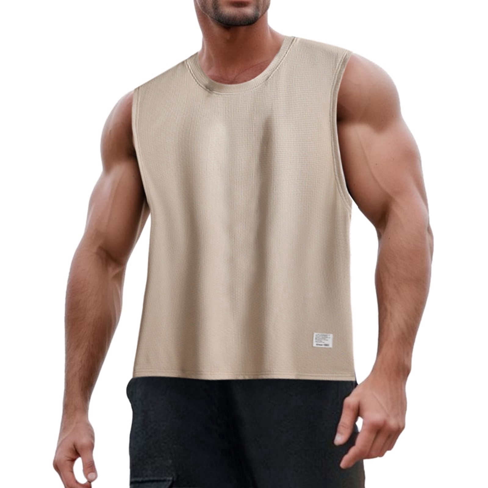 PEASKJP Men's Tank Shirts Men's Workout Tank Top Gym Muscle Tee Fitness ...