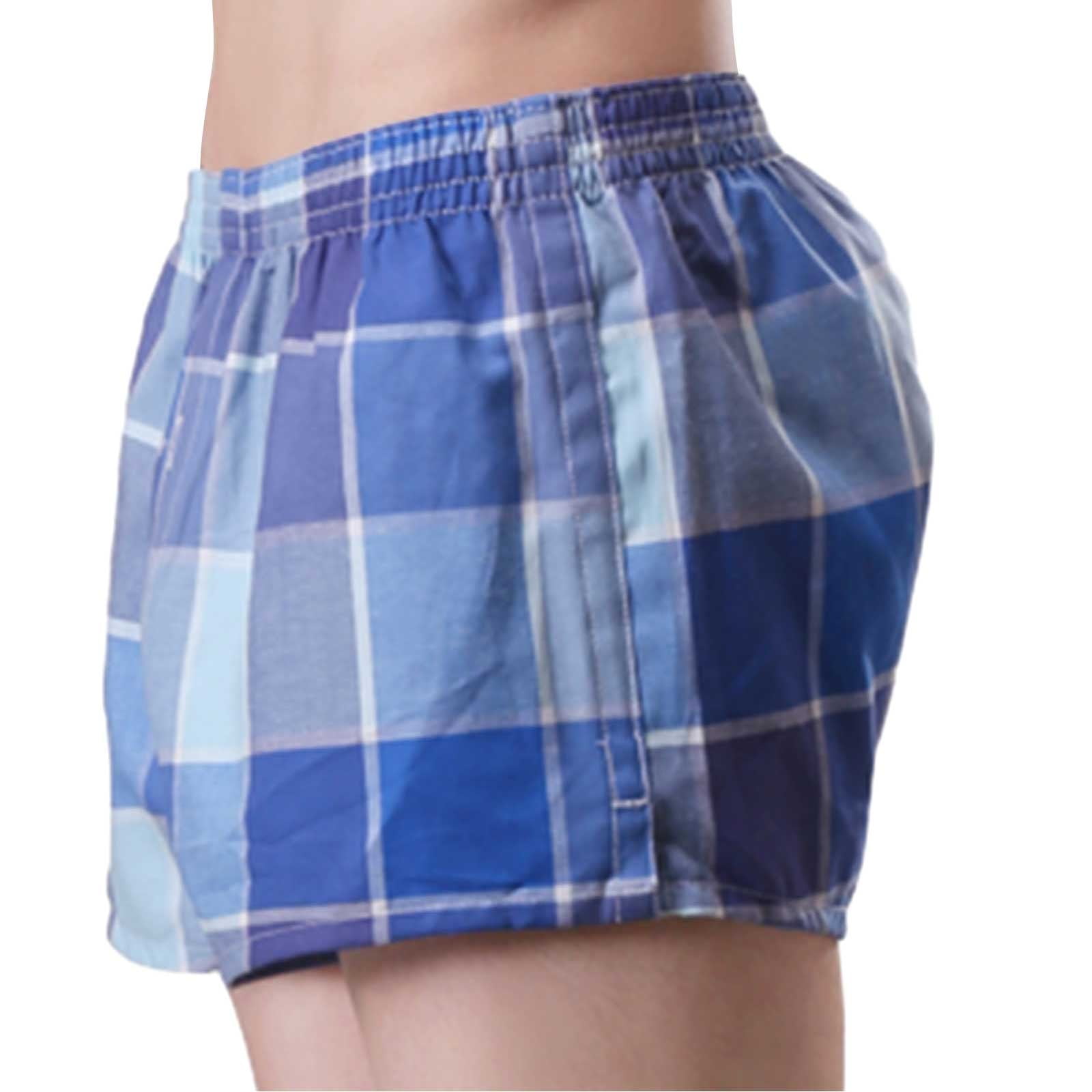 PEASKJP Men's Underwear Woven Boxers for Men Boxer Shorts Elastic ...
