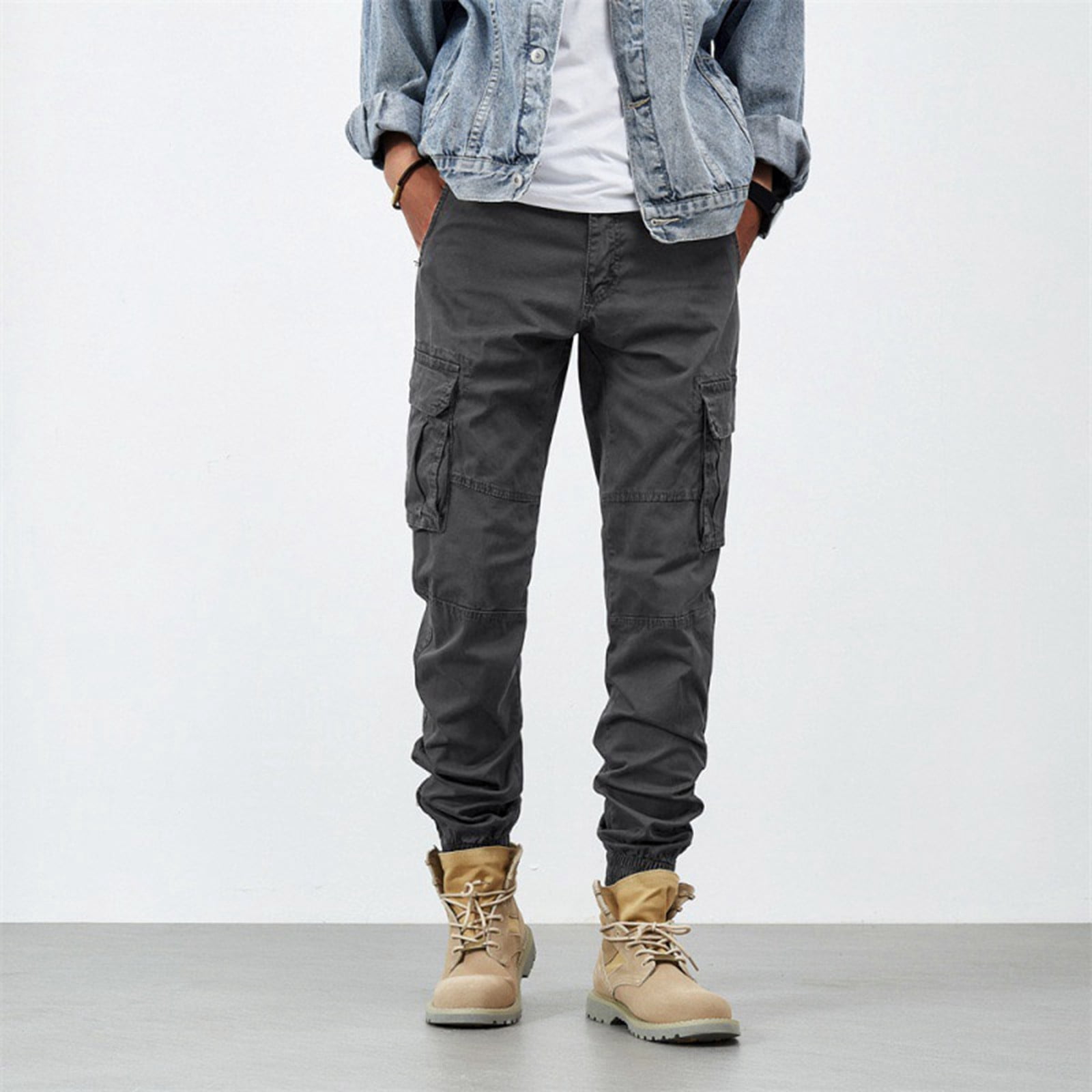 PEASKJP Mens Cargo Pants Relaxed Fit Men's Hiking Cargo Pants Stretch ...