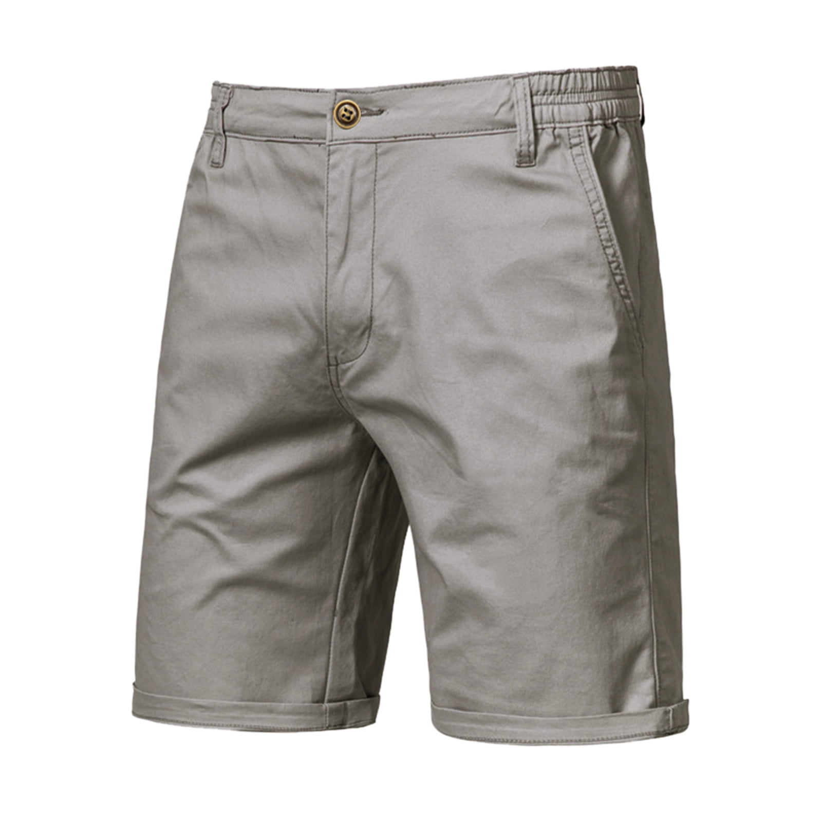 PEASKJP Men's Cargo Shorts Summer Cotton Knee-Length Relexed Fit Zip ...