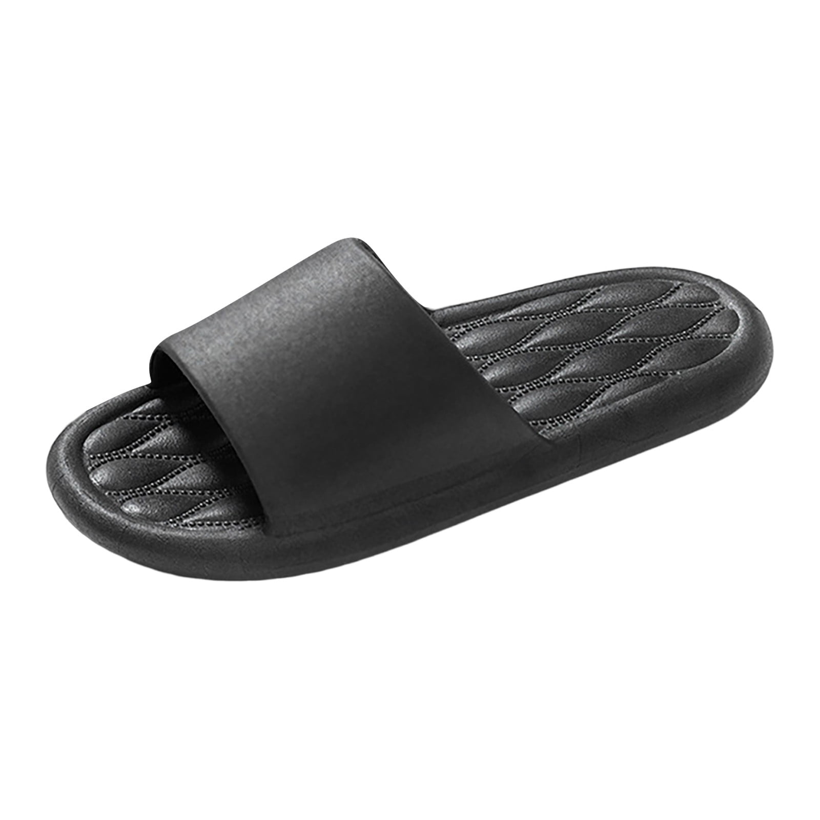 PEASKJP Mens Comfort Slide Sandals Anti-Slip Slippers Soft Thick Sole ...