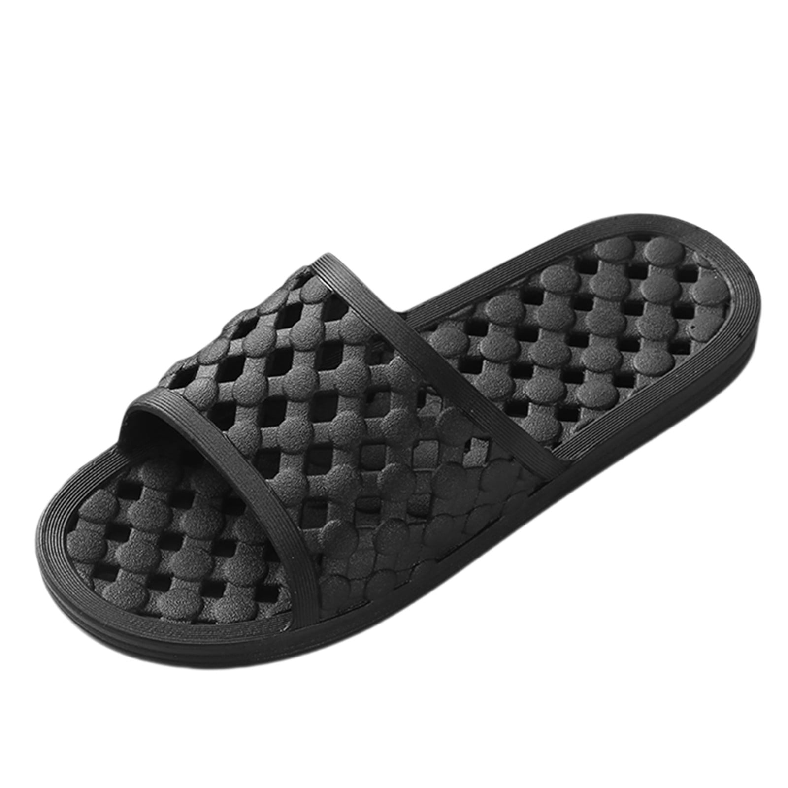 PEASKJP Mens Comfort Slide Sandals Non Slip Soft Thick Shower Bathroom ...