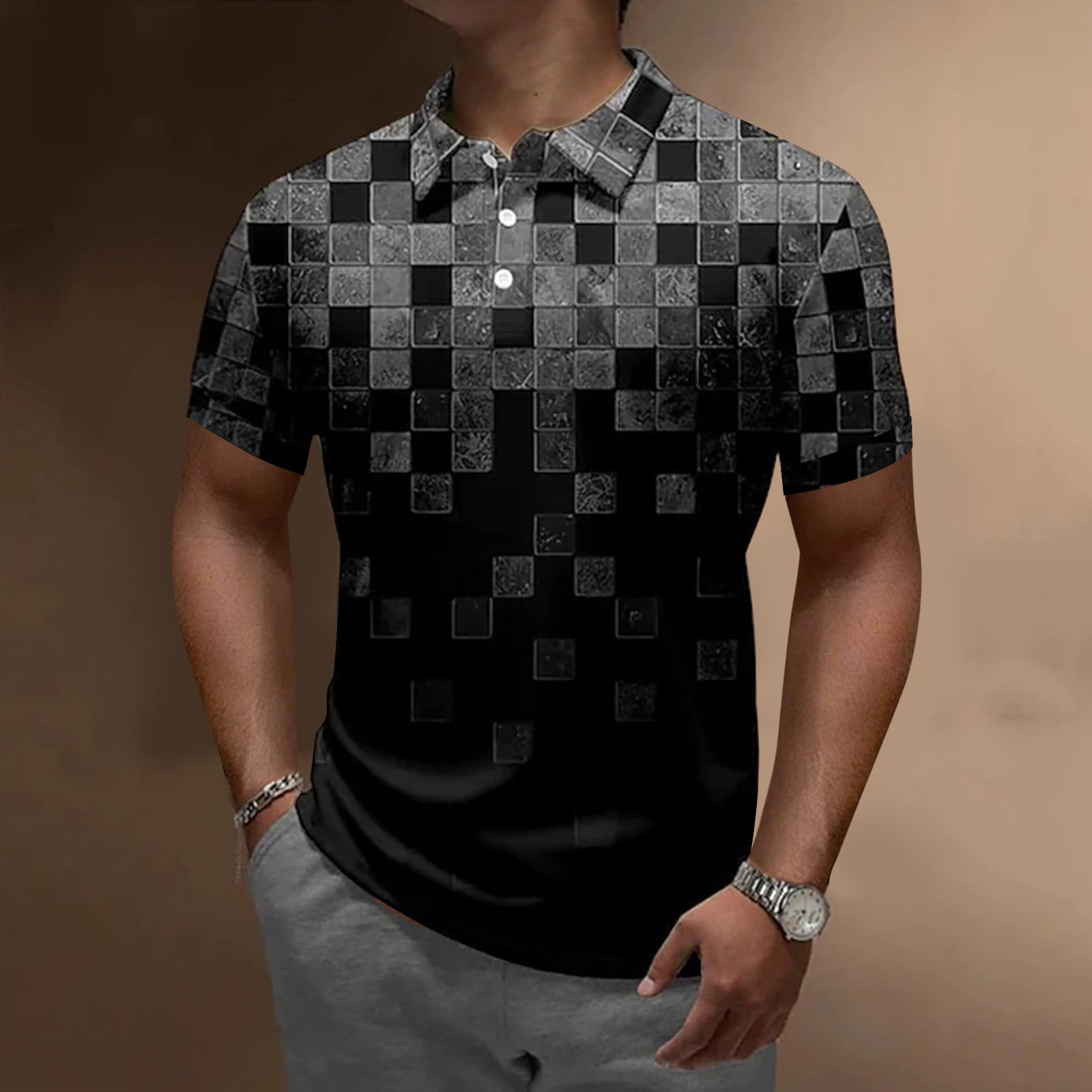 PEASKJP Mens Polos Men's Polo Shirt, Men's Cool DRI Moisture-Wicking ...