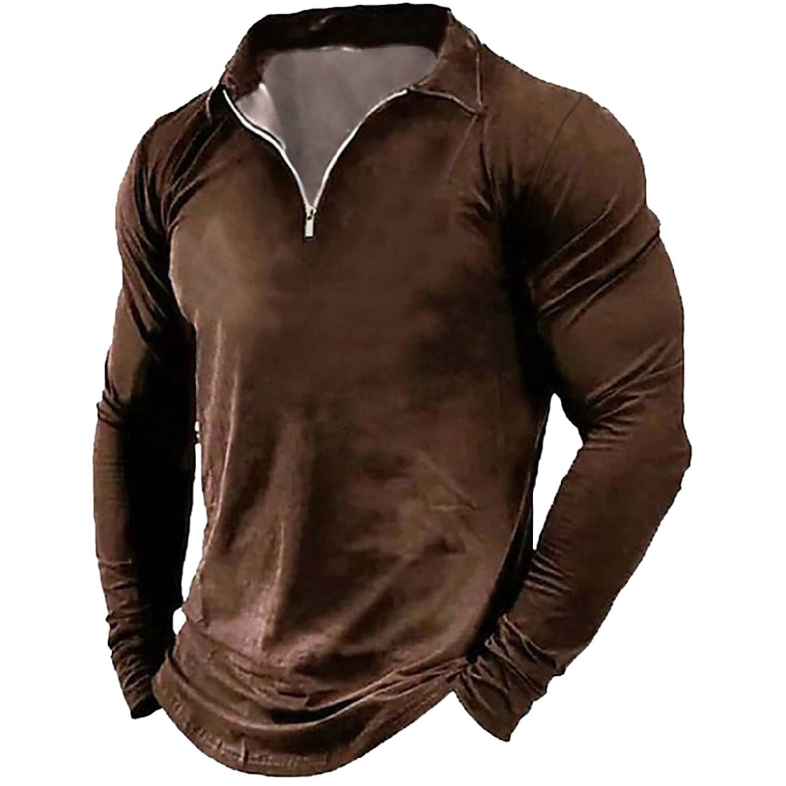 PEASKJP Mens Polos Mens Polos Long Sleeve Casual Slim Fit Polo Shirts Basic Classic Cut Shirts ...