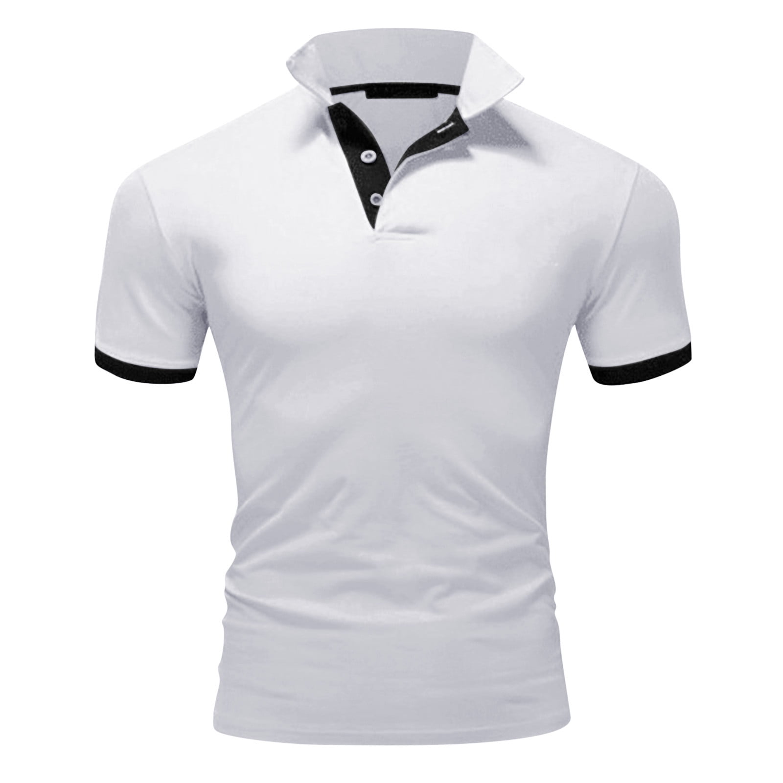 PEASKJP Mens Polos Polo Shirts for Men Wicking Short Sleeve Fitted ...