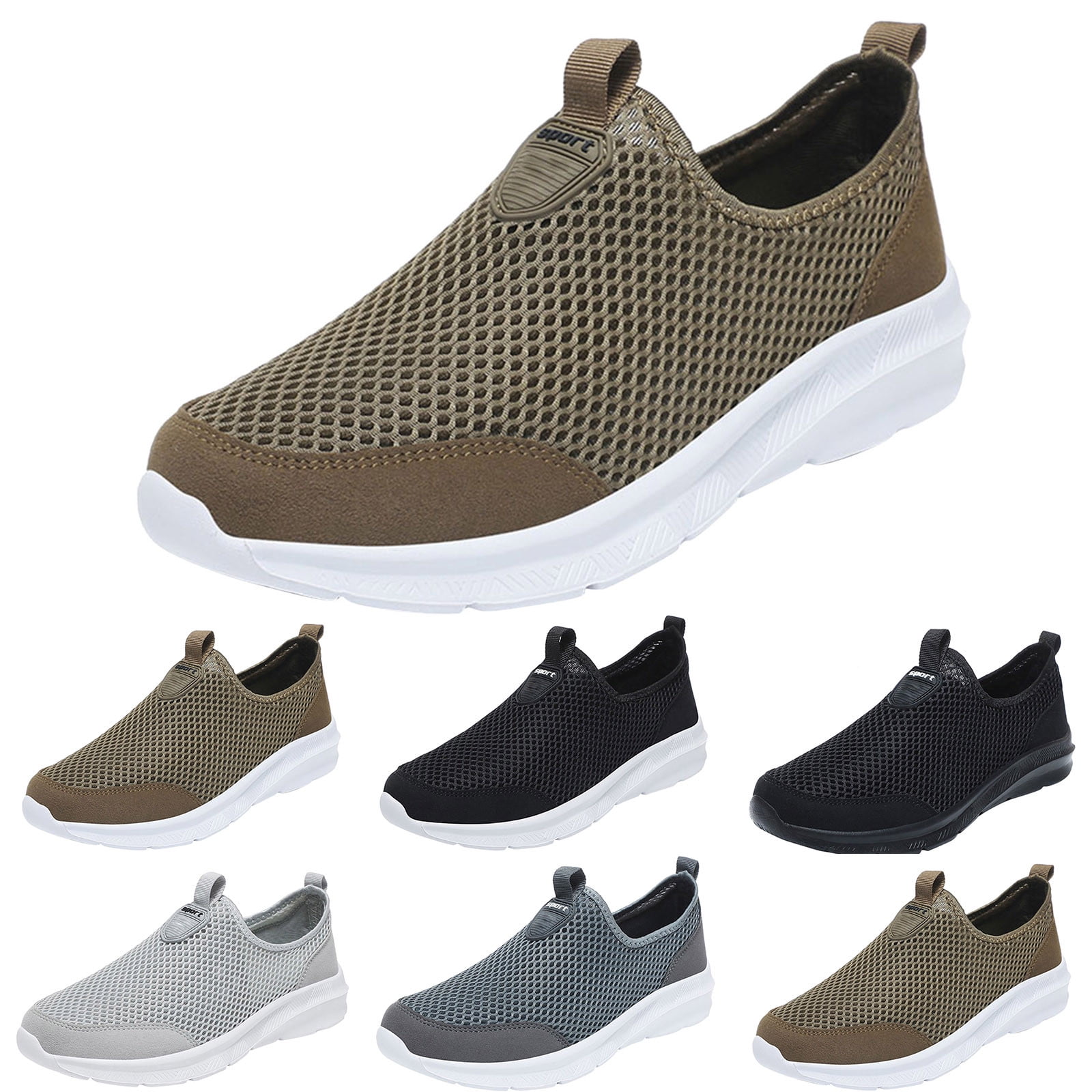 PEASKJP Mens Running Shoes Breathable Mesh Lightweight Trainers Men ...