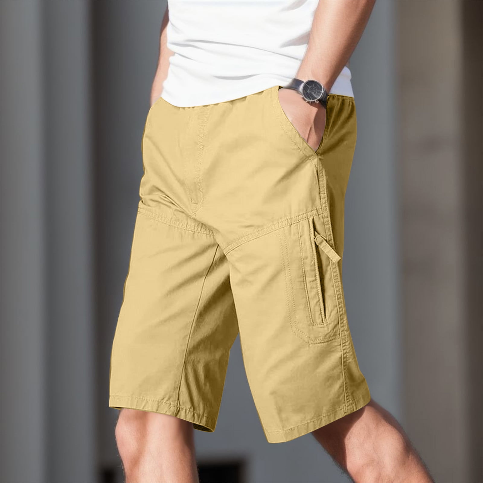 PEASKJP Mens Shorts Cargo Men's Lightweight Cargo Shorts with Pockets ...