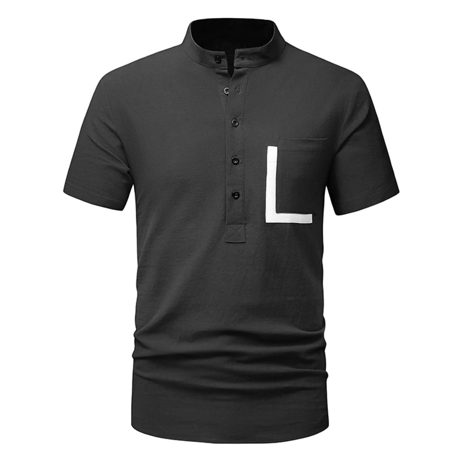 Peaskjp Mens Shorts Tracksuit Mens 2 Piece Set Short Sleeve Henley