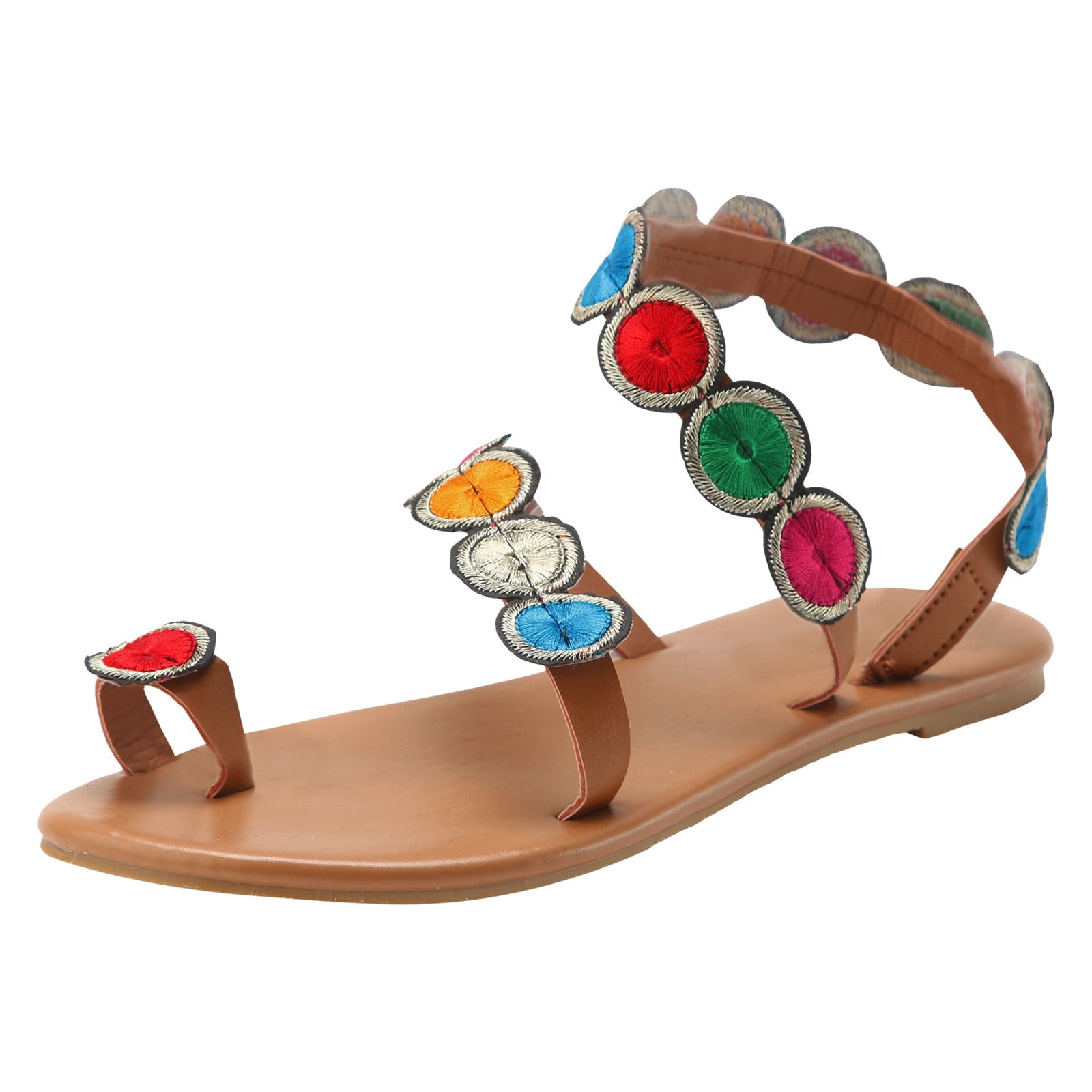 PEASKJP Platform Sandals Comfortable Flat Sandals for Women Palm Leaf ...