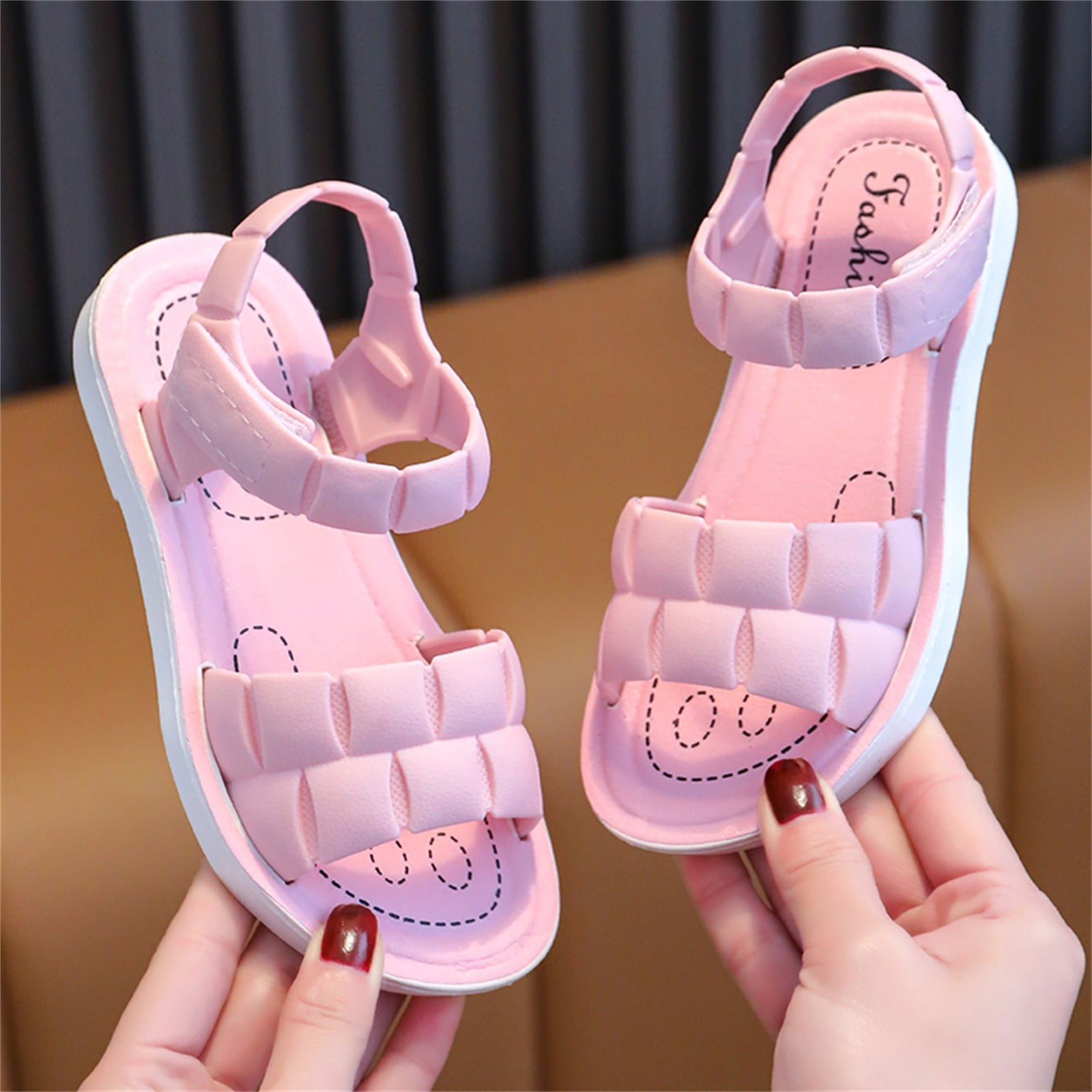 PEASKJP Platform Sandals Girl Girls Summer Gilr's Flat Soft Sole Slip ...