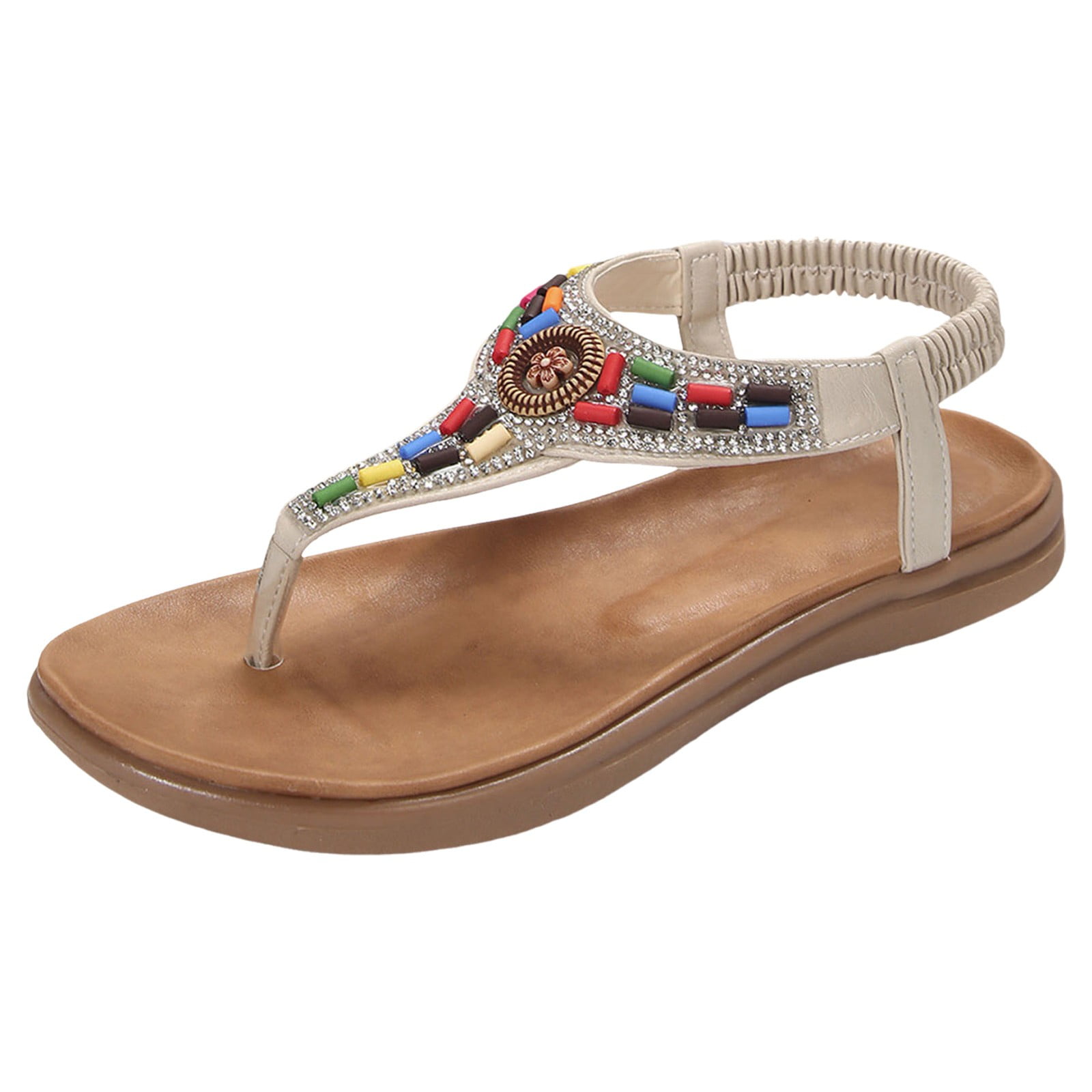 PEASKJP Platform Sandals Women Wide Casual Sandals Open Toe Ankle Strap ...