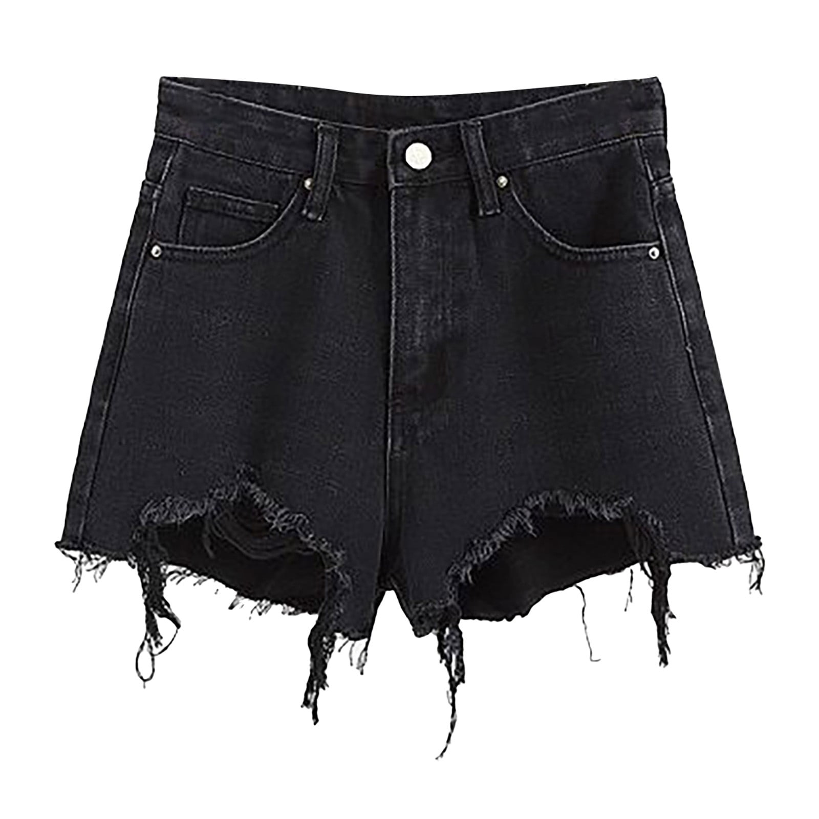 PEASKJP Plus Size Shorts Denim Summer Ripped Jean Shorts Junior Shorts ...