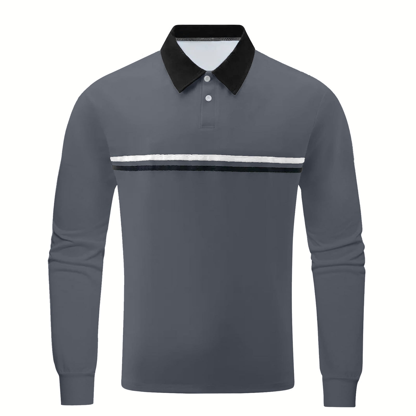 PEASKJP Polo T Shirts for Men Slim Fit Mens Polos Shirts Men's Polo Shirts Long Sleeve Clothing ...