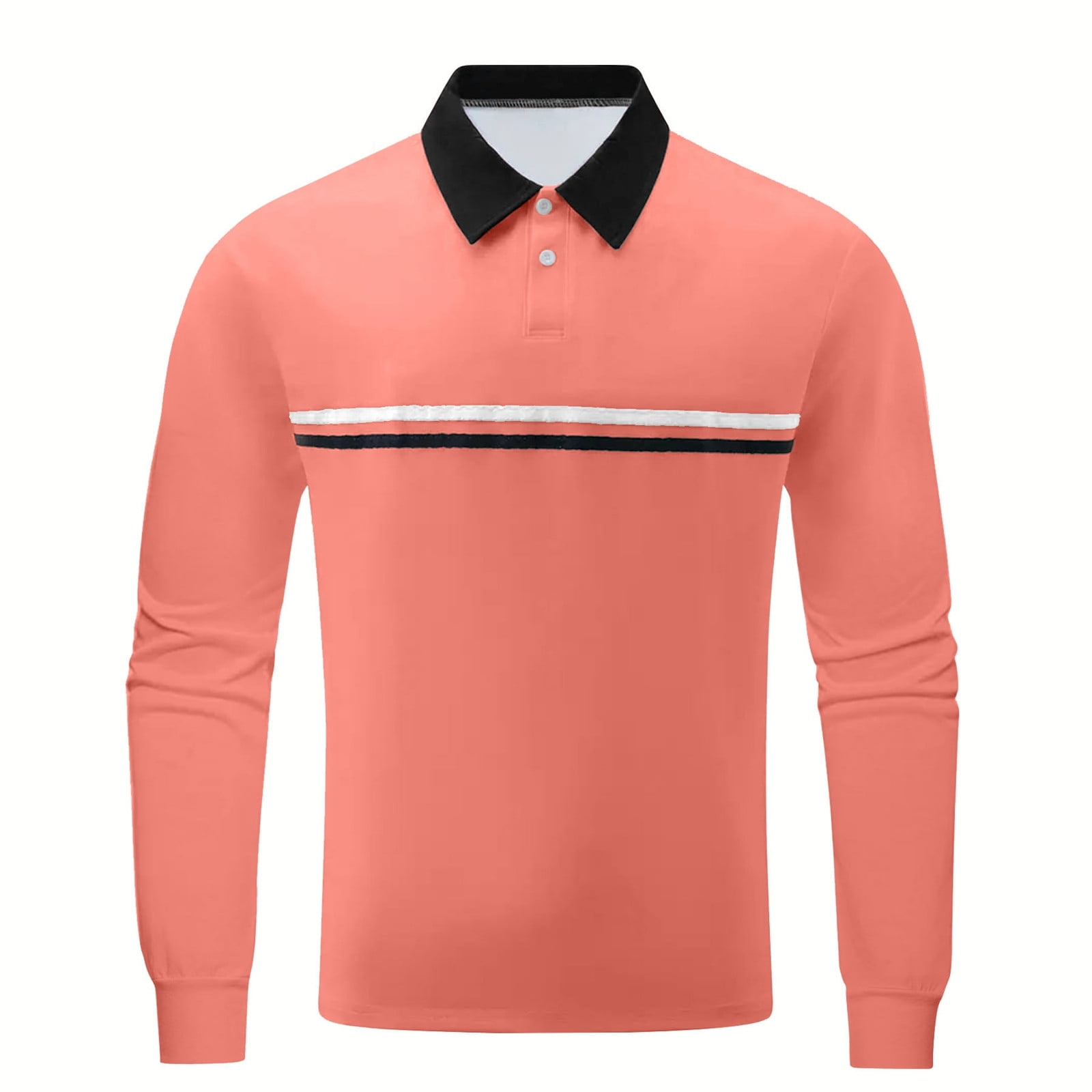 PEASKJP Polo T Shirts for Men Slim Fit Mens Polos Shirts Men's Polo Shirts Long Sleeve Clothing ...