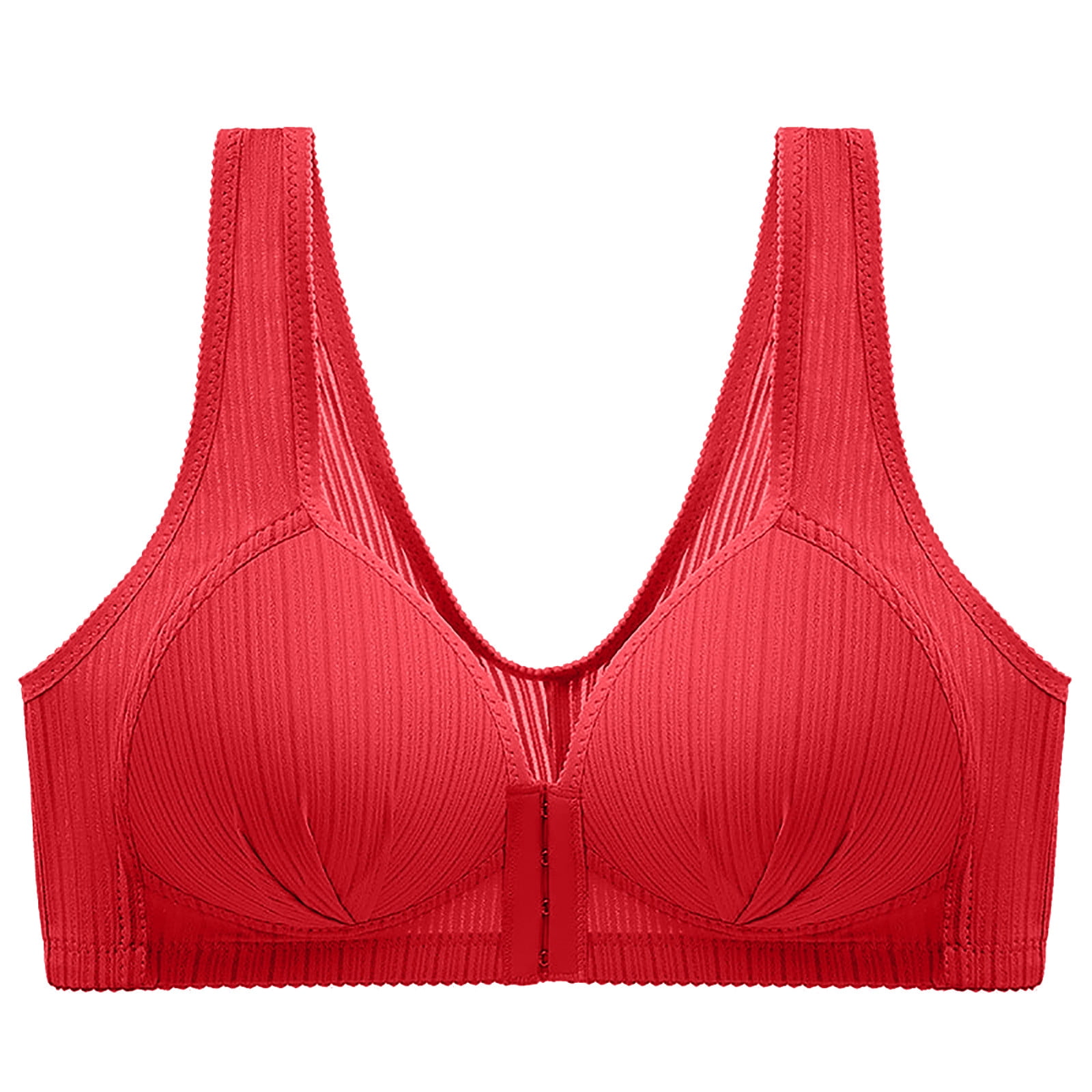 PEASKJP Push Up Bras for Women Plus Size Wireless Front-Close Lounge ...