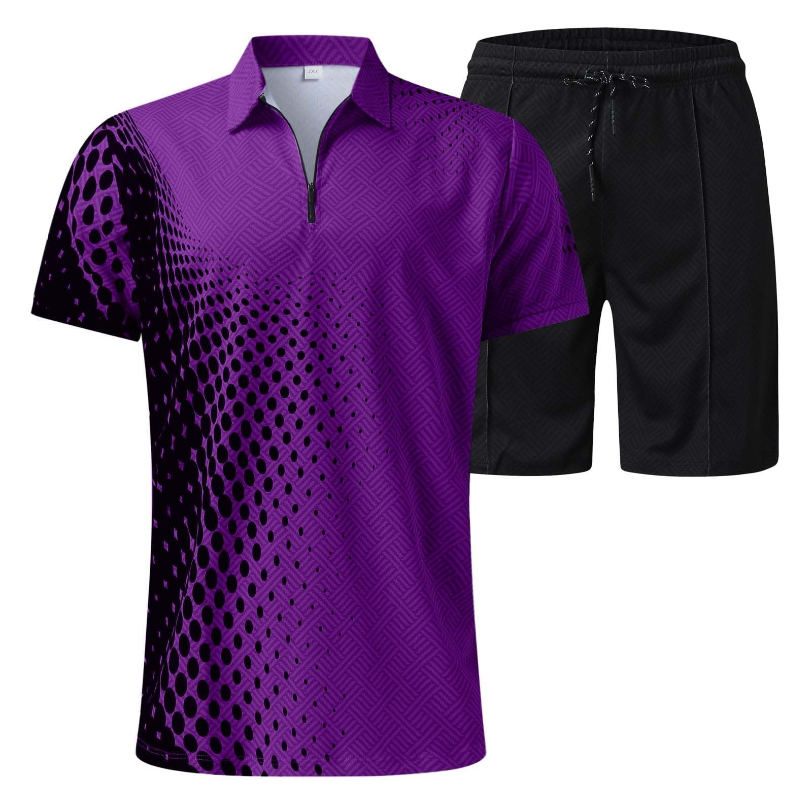 PEASKJP Sets for Men Mens Short Sleeve Casual Shirt and Shorts Sets Two ...