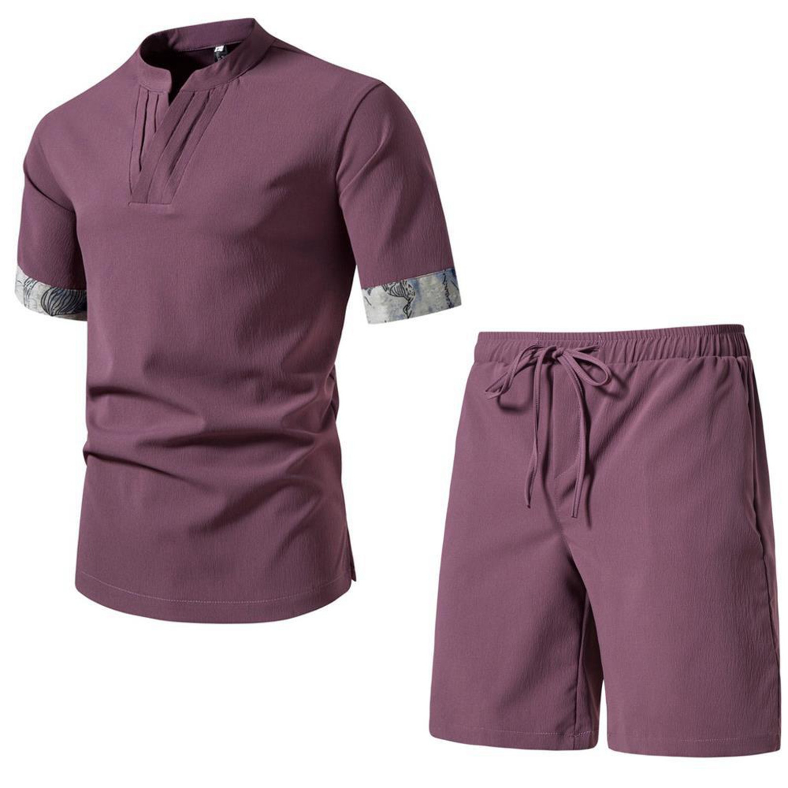PEASKJP Short Sets Men 2 Piece Outfit Men's Tracksuit 2 Piece Polo ...