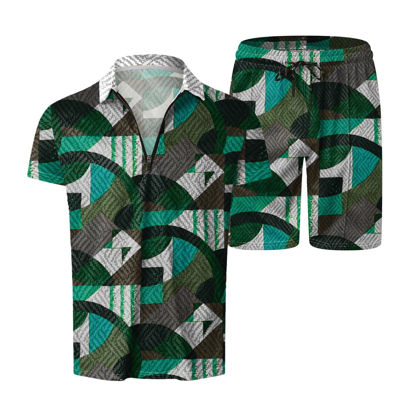 PEASKJP Short Sets Men Men's Graphic Print T Shirt and Shorts Set ...