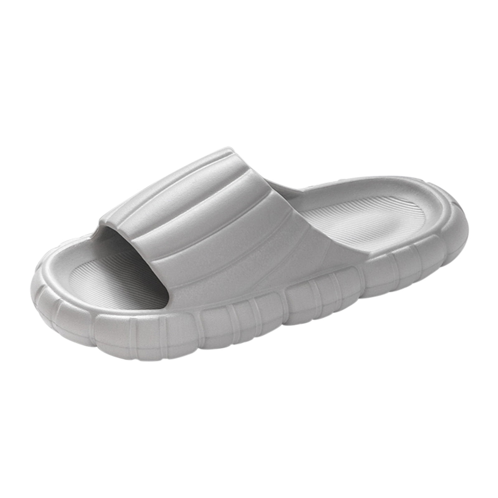 PEASKJP Solid Color Bathroom Bottom Home Flat Slippers and Home Men ...