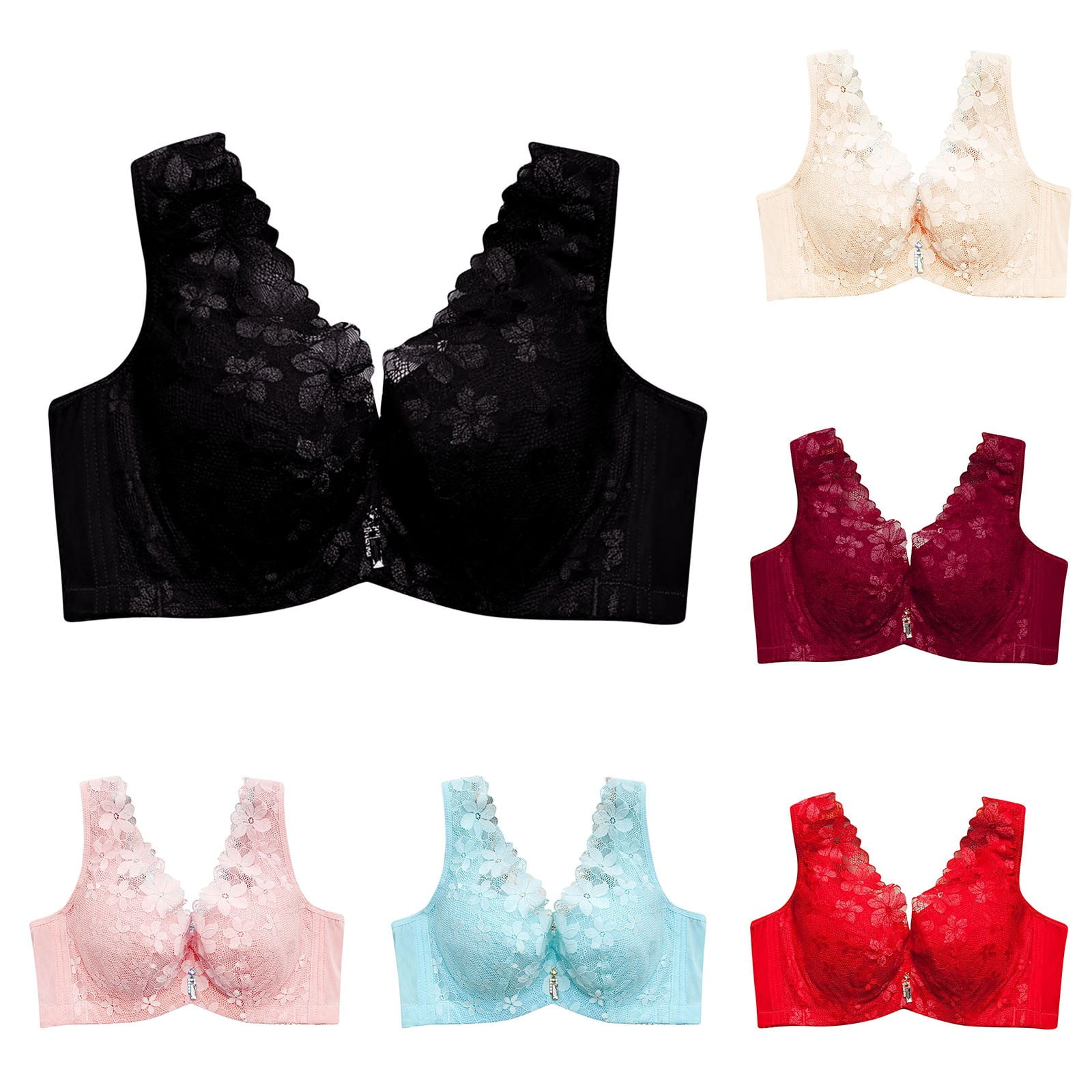 PEASKJP Strapless Push Up Bras Anti-Slip Plus Size Signature Lace ...