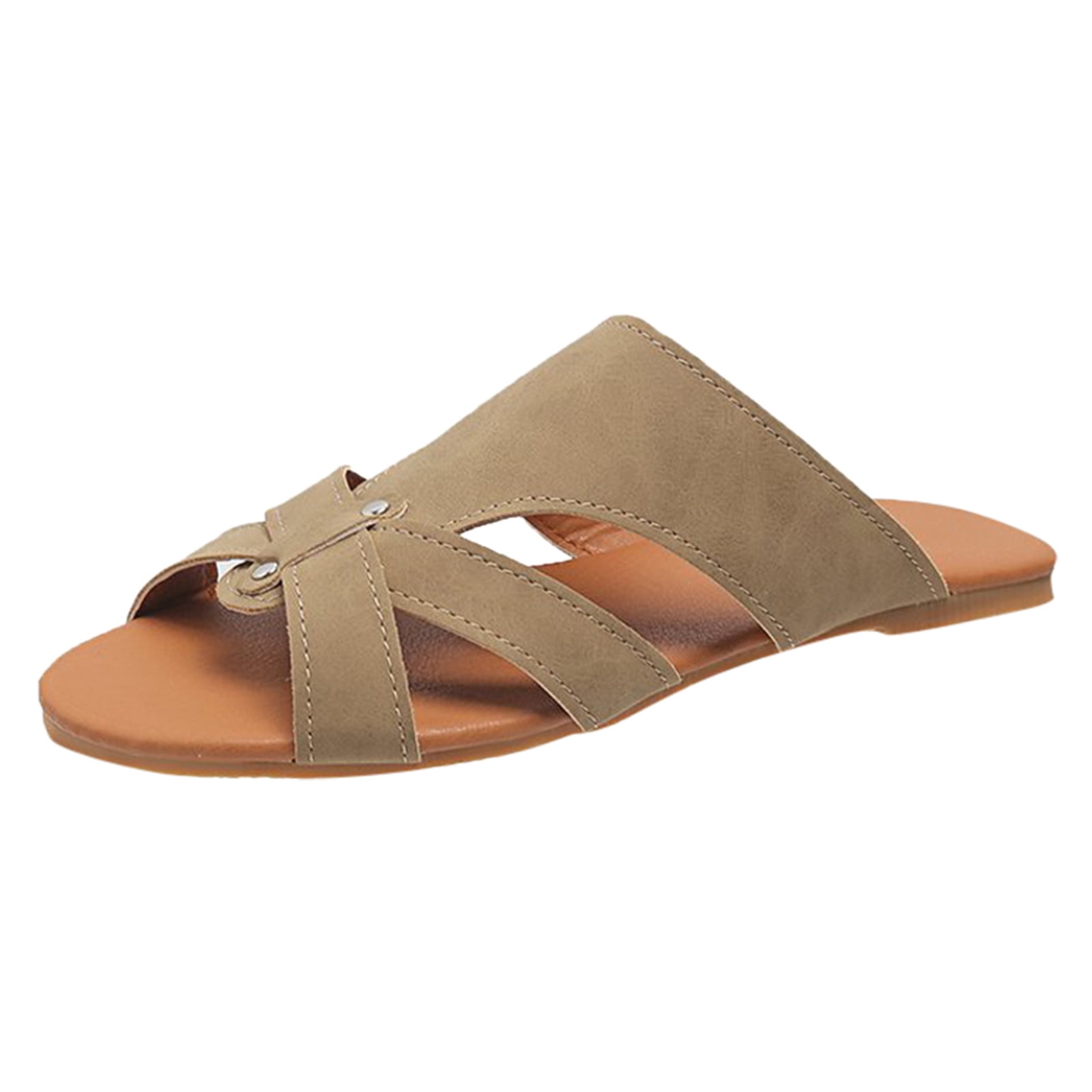 PEASKJP Summer Sandals for Women Women's Meditation-Rock Crown Flat ...