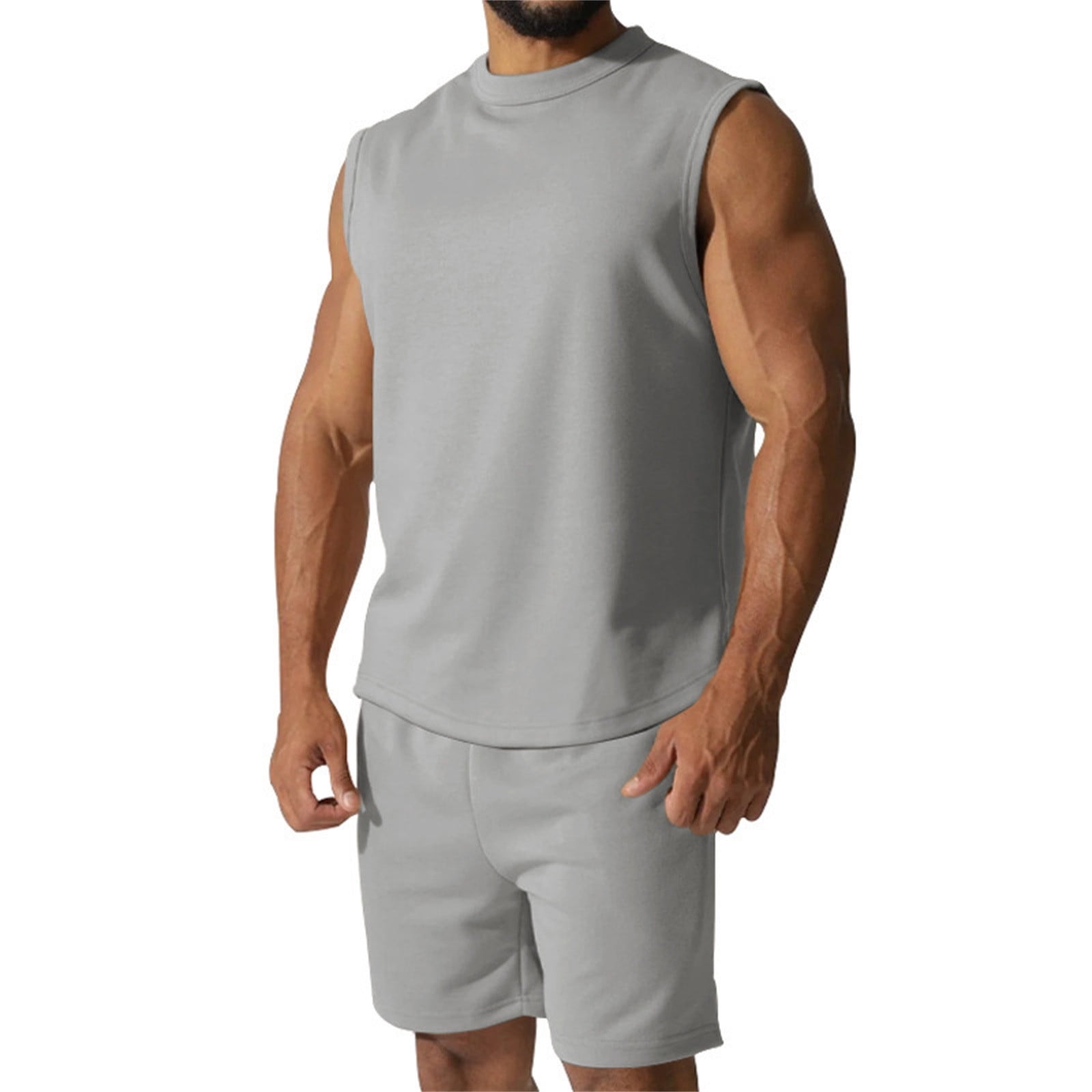 Peaskjp Summer Sets Men 2 Piece Mens Short Sleeve Casual Polo Shirt And