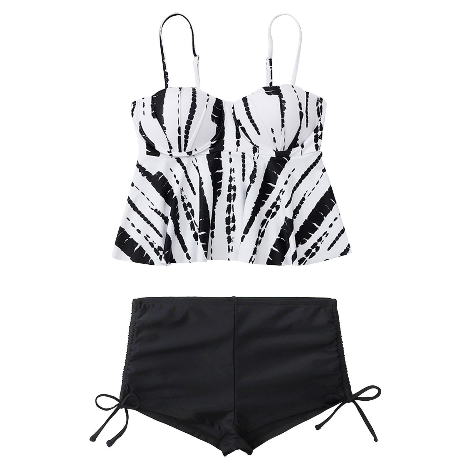 PEASKJP Swimsuits for Women High Waist Scoop Tankini Tops And Triangle ...