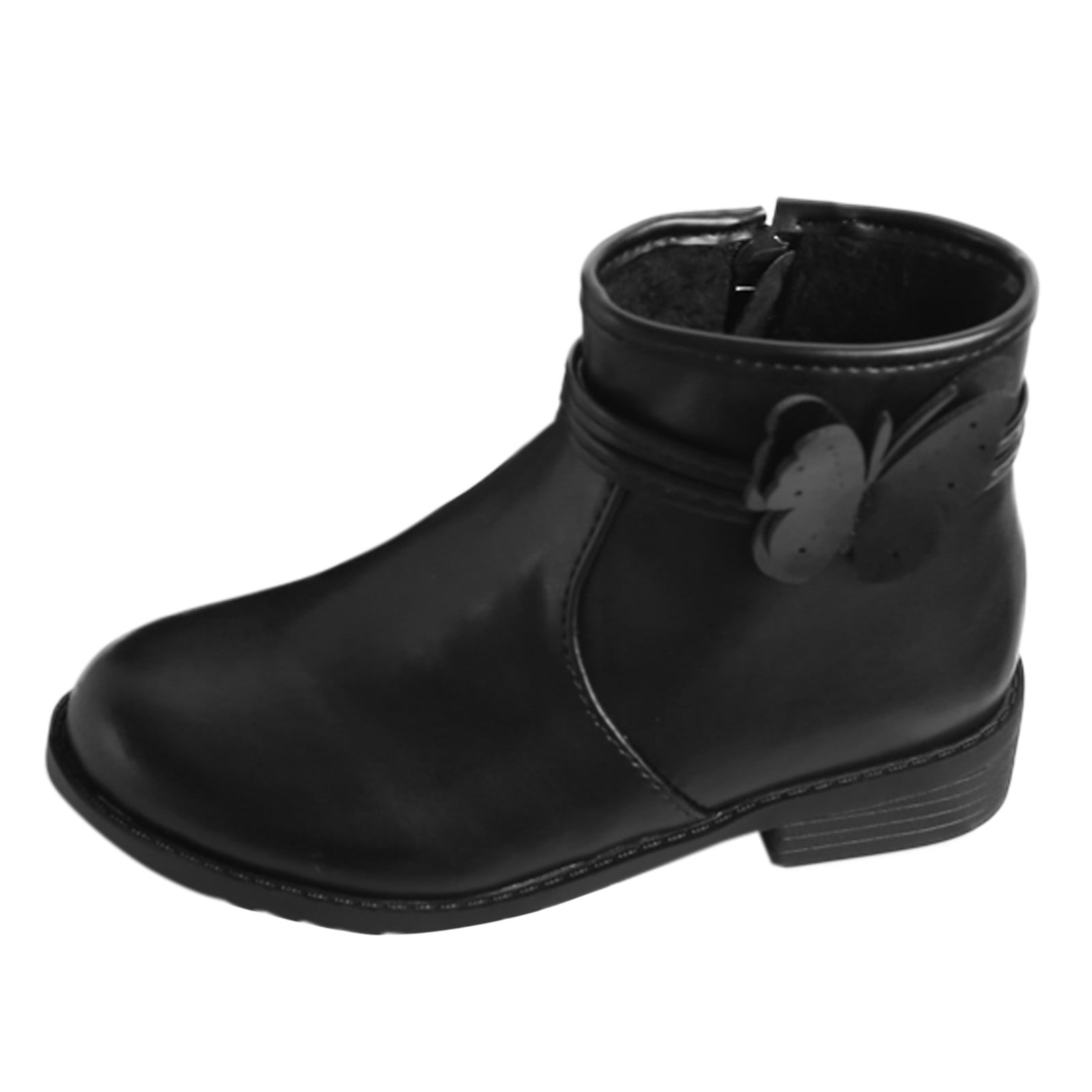 PEASKJP Toddler Girls Boots Girl's Shoes Lined Knee High Elliot Leather ...