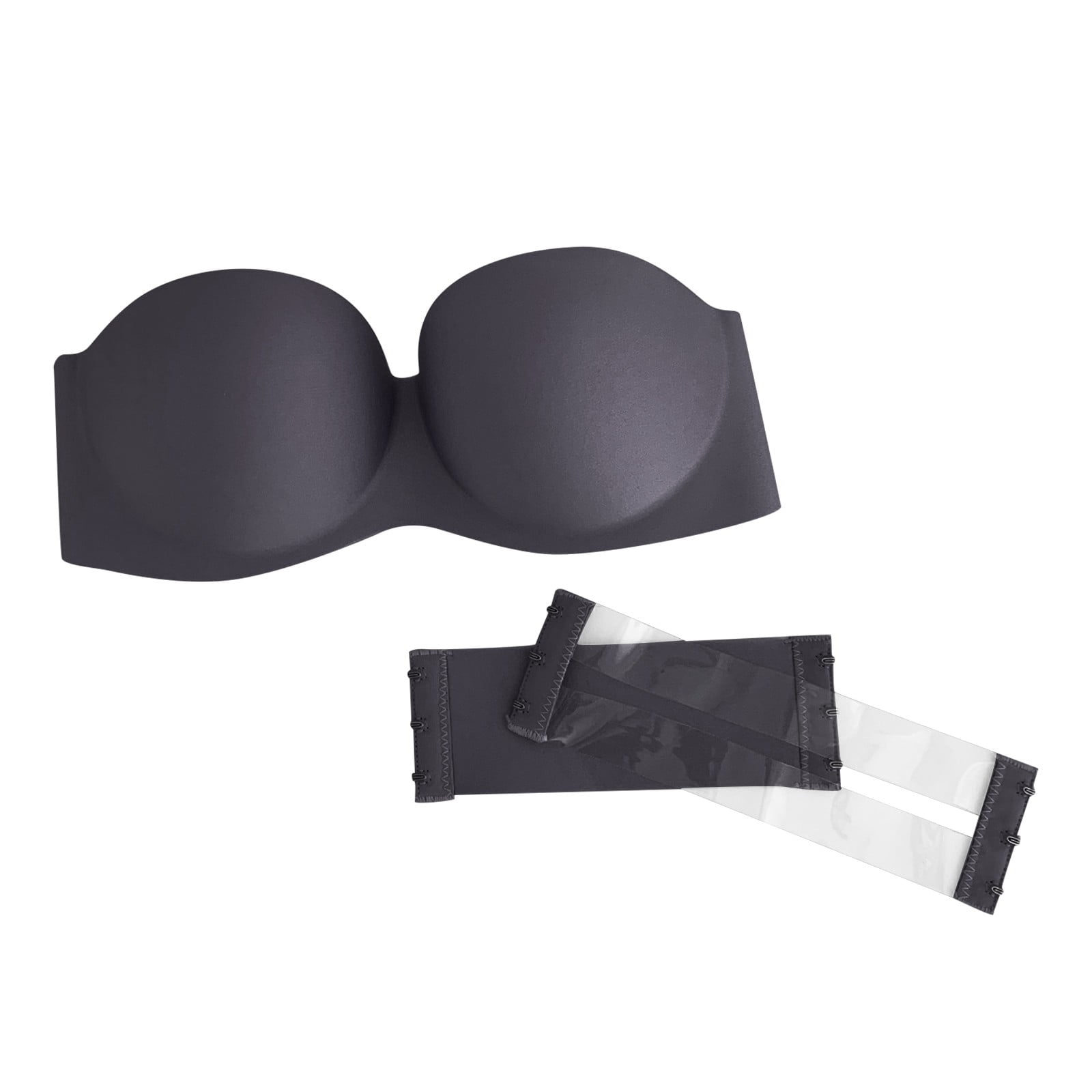 PEASKJP Tube Top for Women Satrapless Bandeau Bra Stretch Bras Grey A ...