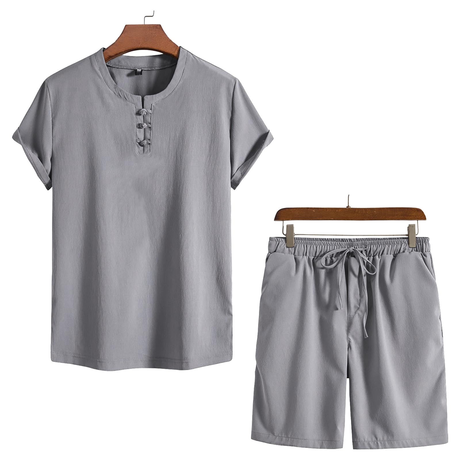 Peaskjp Two Piece Set For Men Mens 2 Piece Outfits Fashion Polo Shirts