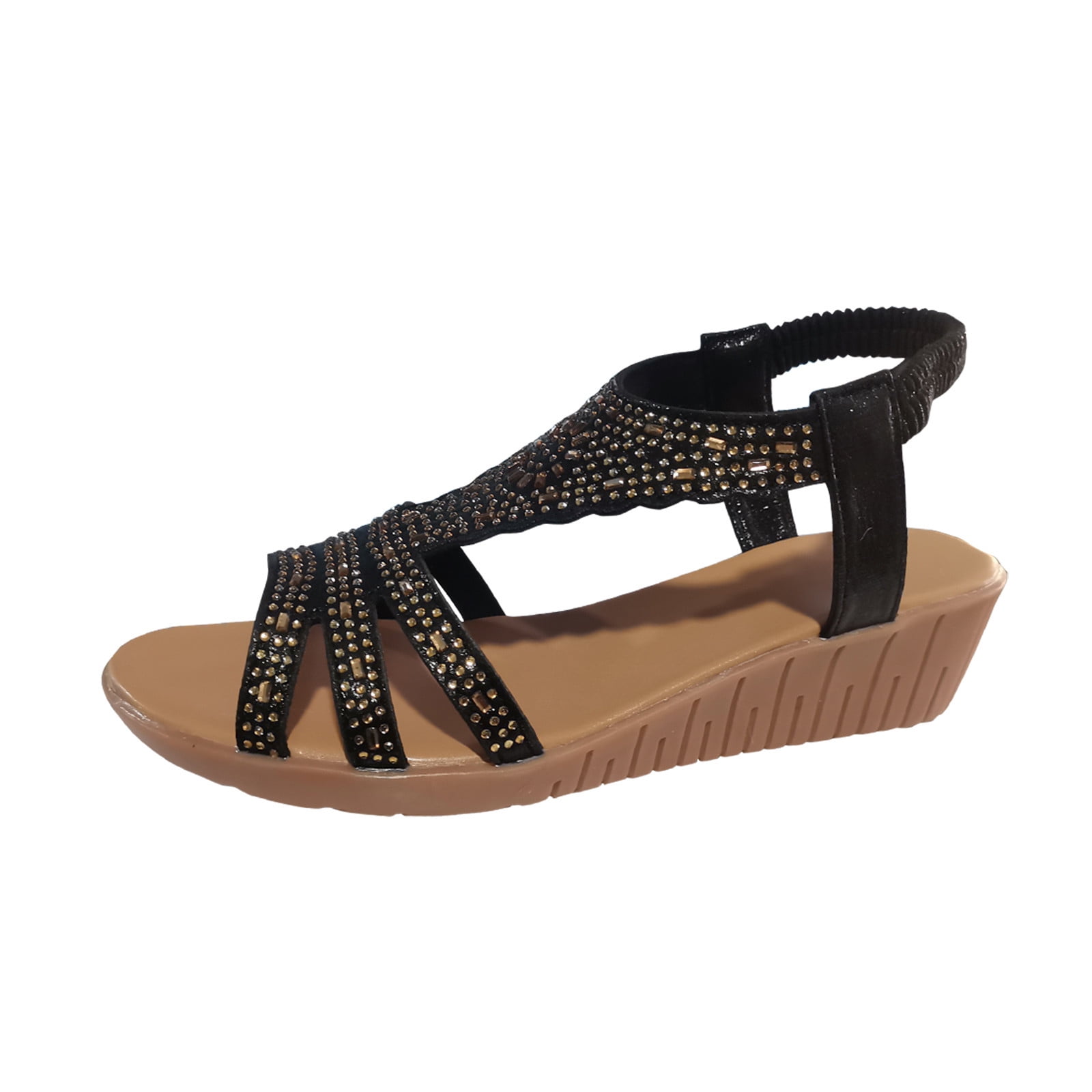 PEASKJP Woman Sandals Sandal for Women Memory Foam and Cork Footbed for ...