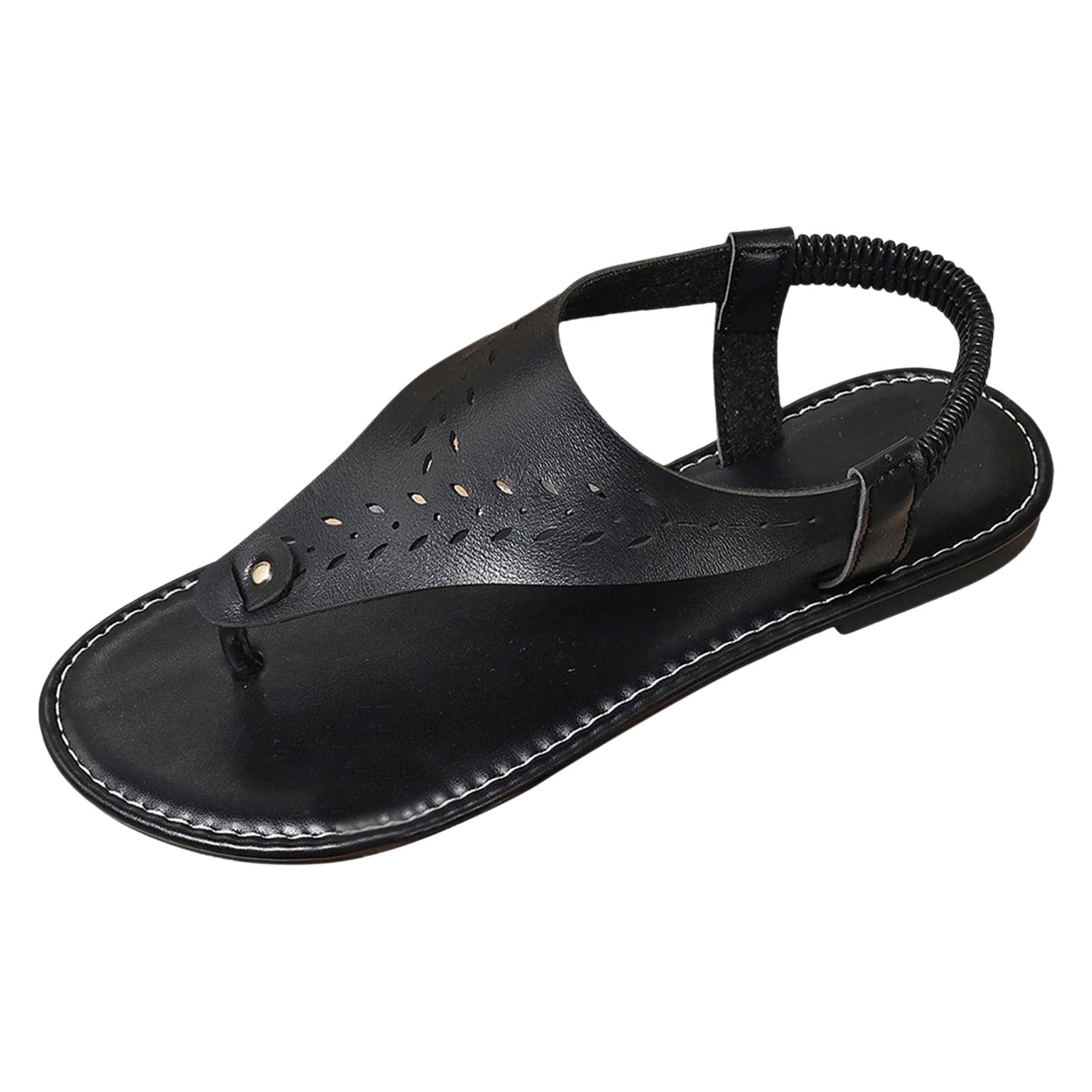 PEASKJP Woman Sandals Women's Open Toes One Band Ankle Strap Flat ...