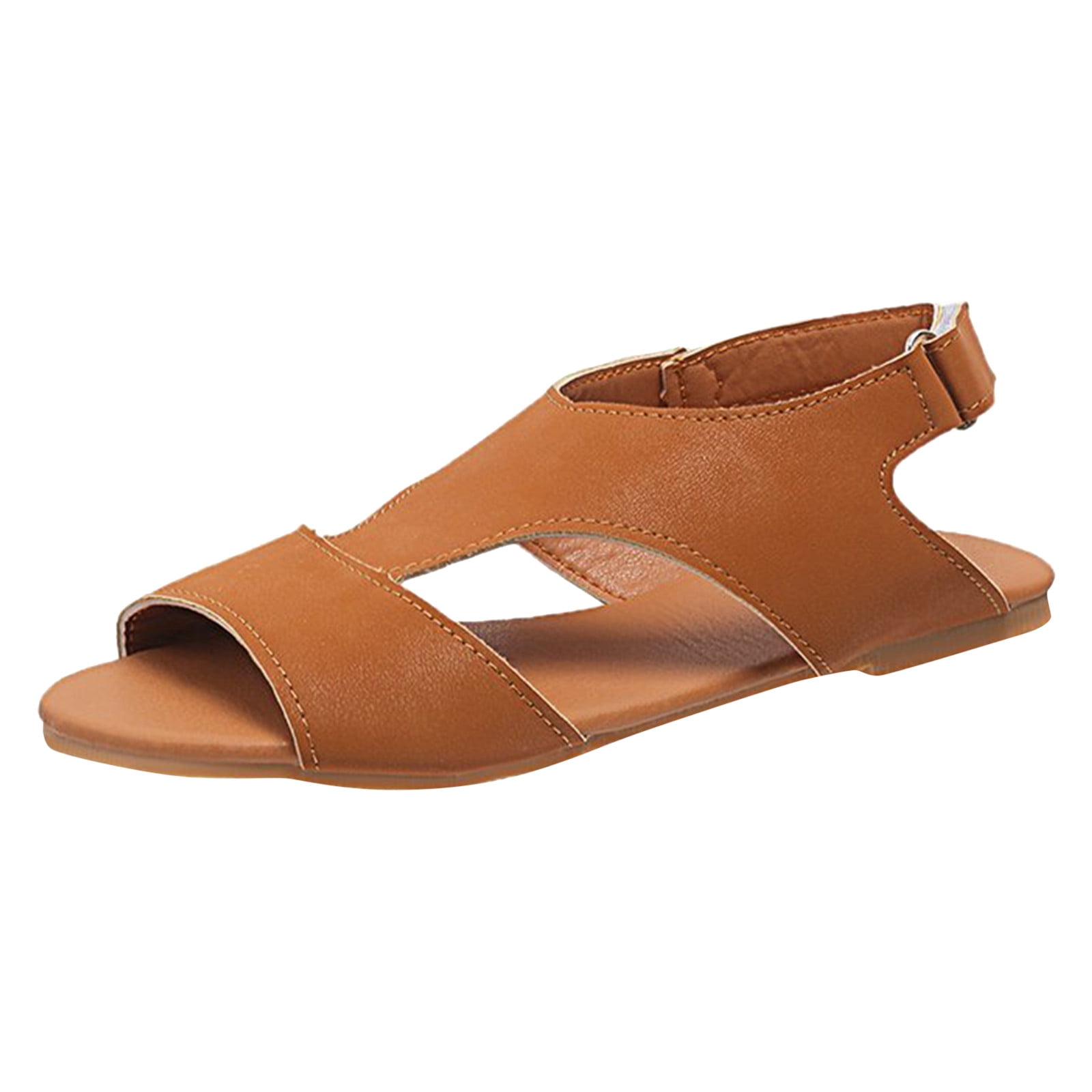 PEASKJP Women Sandals Womens Comfortable Cute Flat Thong Sandals ...