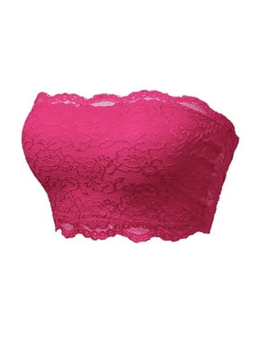 YouLoveIt Women's Bandeau Bra Lace Chest Wrap Floral Lace Tube Top Bra ...