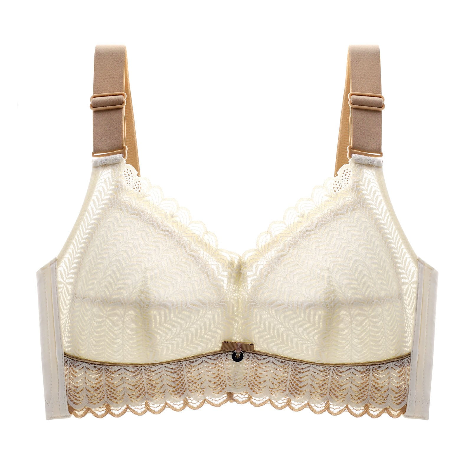 PEASKJP Women's Plus Size Bras Full-Figure Wirefree Lace Comfort ...