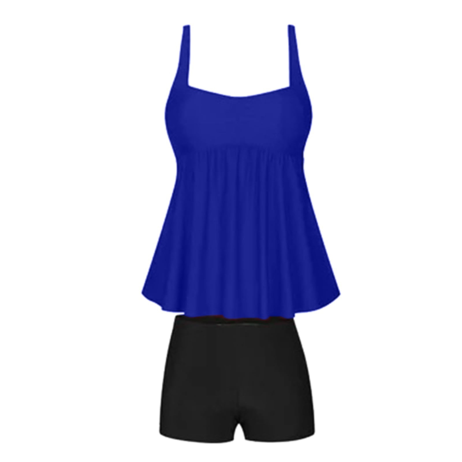 PEASKJP Women's Plus Size Swimsuits Two Piece Plus Size High Waisted ...