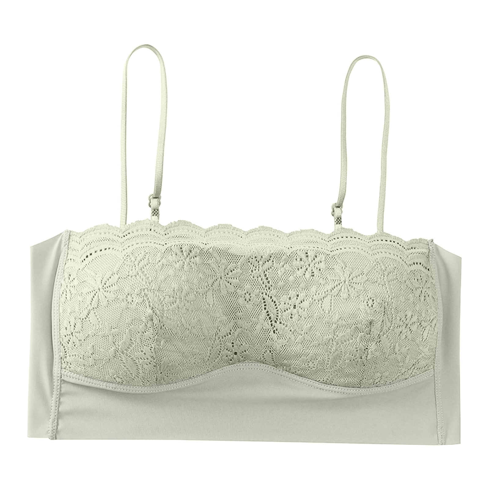 PEASKJP Women's Push up Underwire Bra Satrapless Bandeau Bra Stretch ...