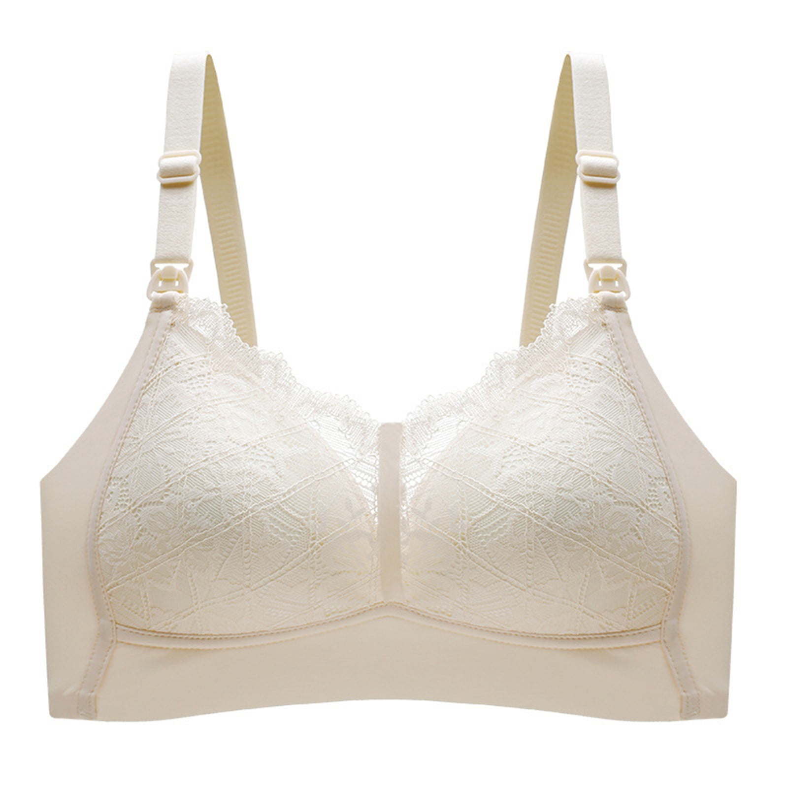 PEASKJP Women's Seamless Bra Pure Convertible Strap Lace Bandeau Bra ...