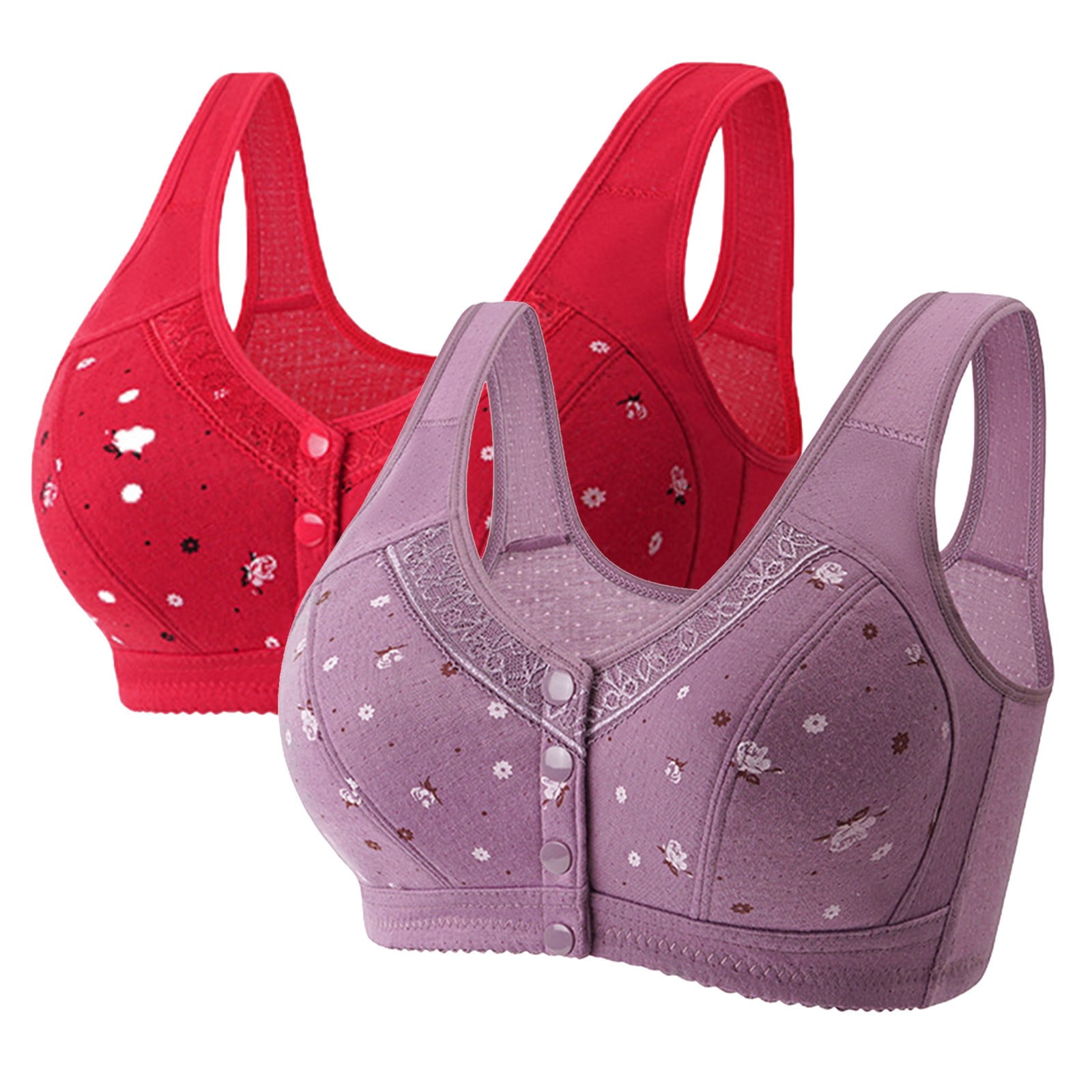 PEASKJP Womens Bras Lace Bras for Women Wirefree Comfortable Padded ...
