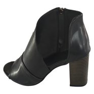 ROASO Women's Open Toe Booties Pitch-black - Walmart.com