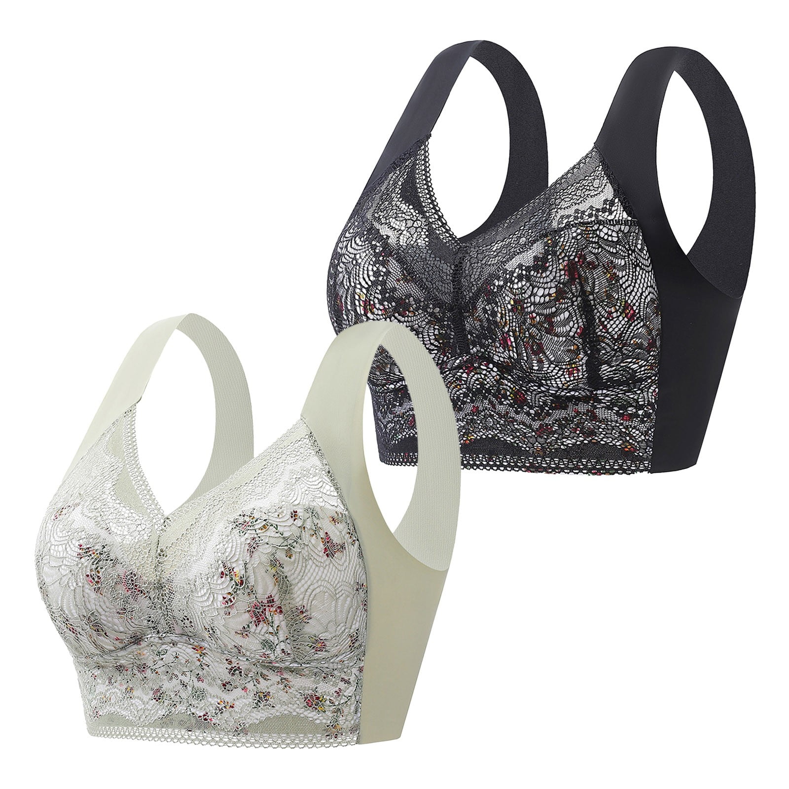 PEASKJP Womens Plus Size Everyday Bras Women's Bra Fashion Deep Cup Bra ...