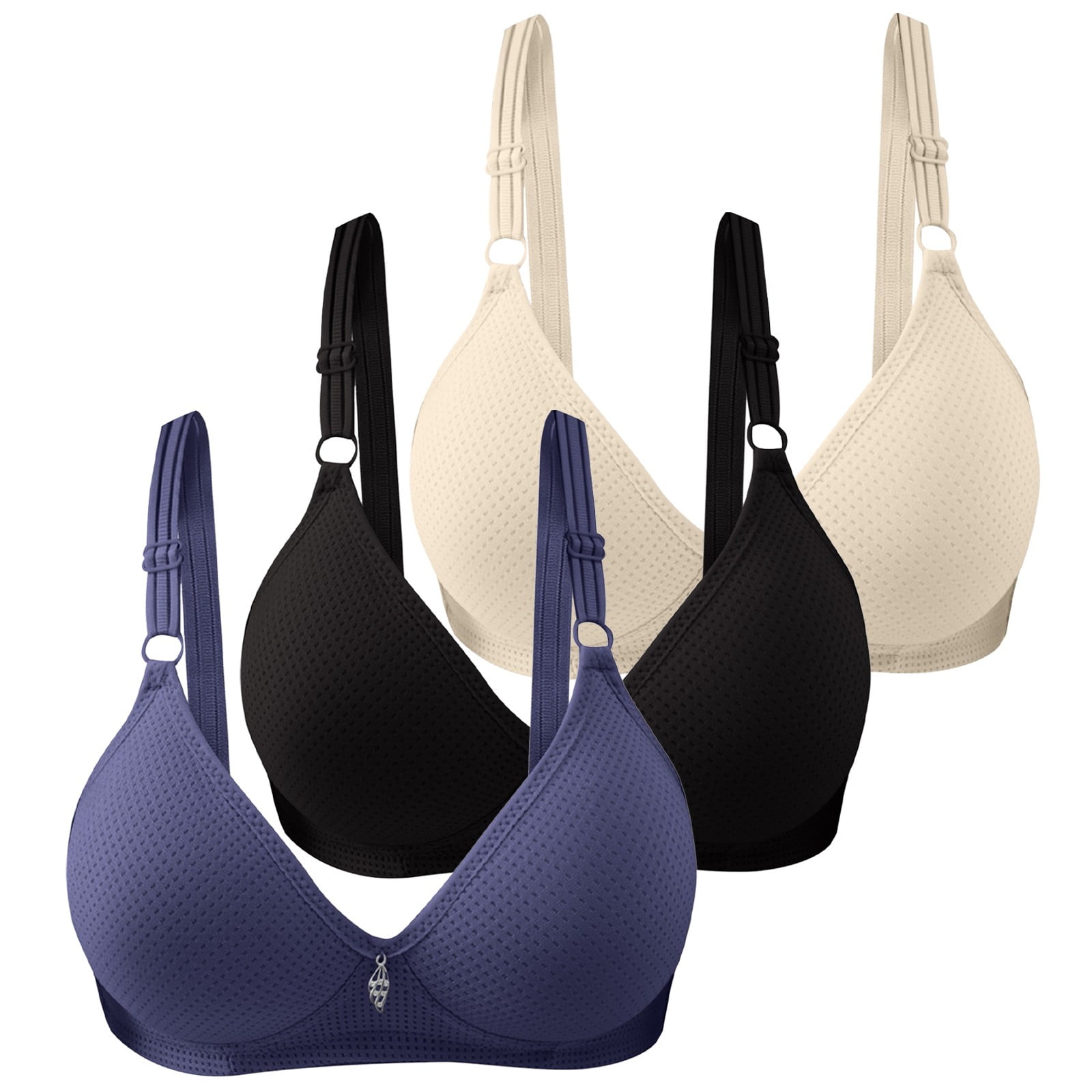 PEASKJP Womens Plus Size Women's Bras Women's Front Close Wirefree Back ...