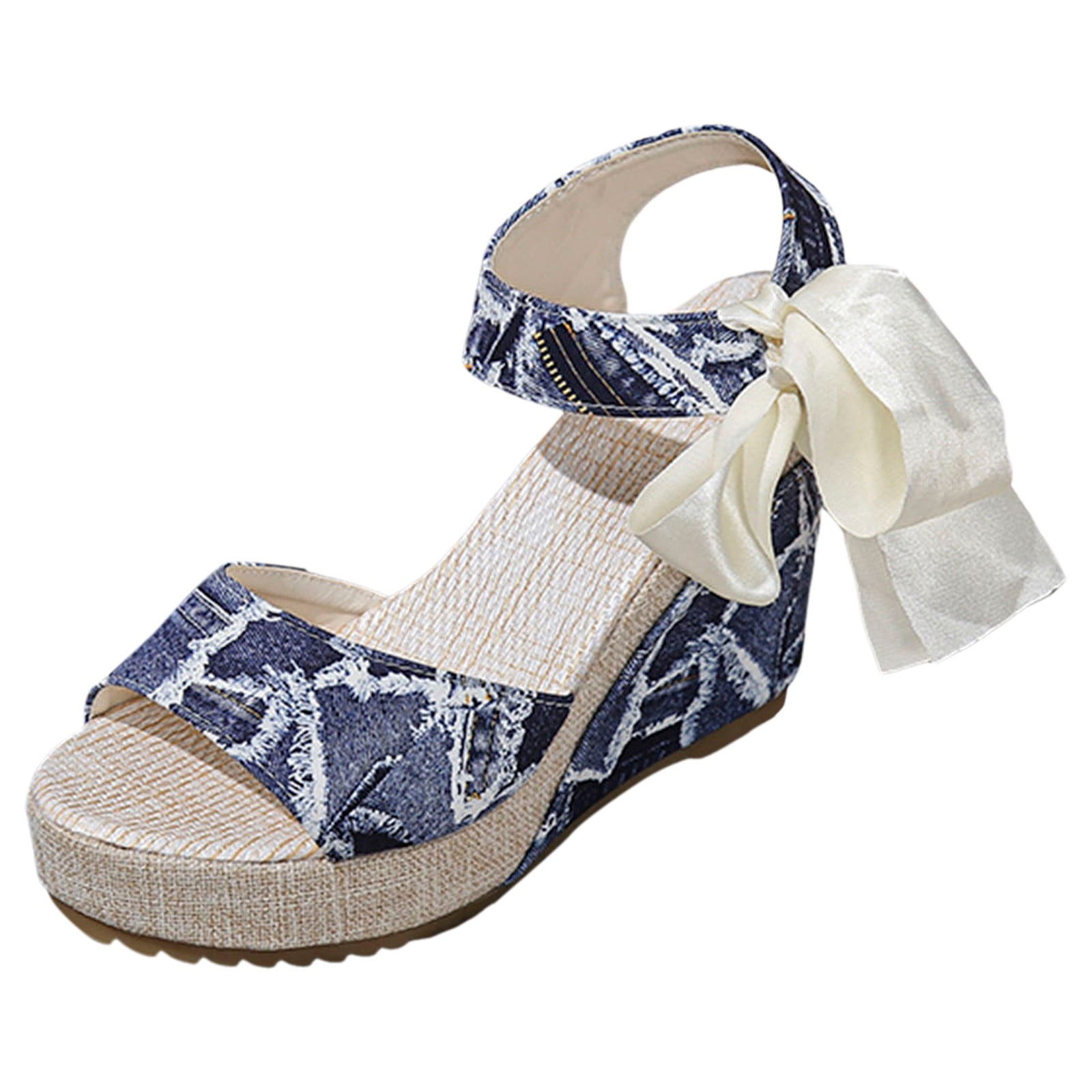 PEASKJP Womens Sandals Wide Width Women's Cute Open Toe One Band Arch ...