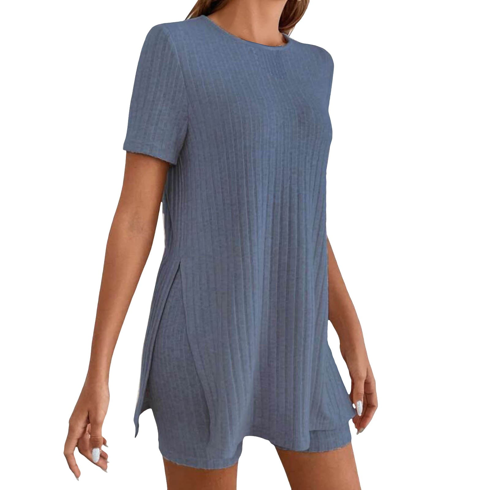 PEASKJP Womens Shorts Tracksuit Womens Short Sets 2 Piece Outfits Shirt ...