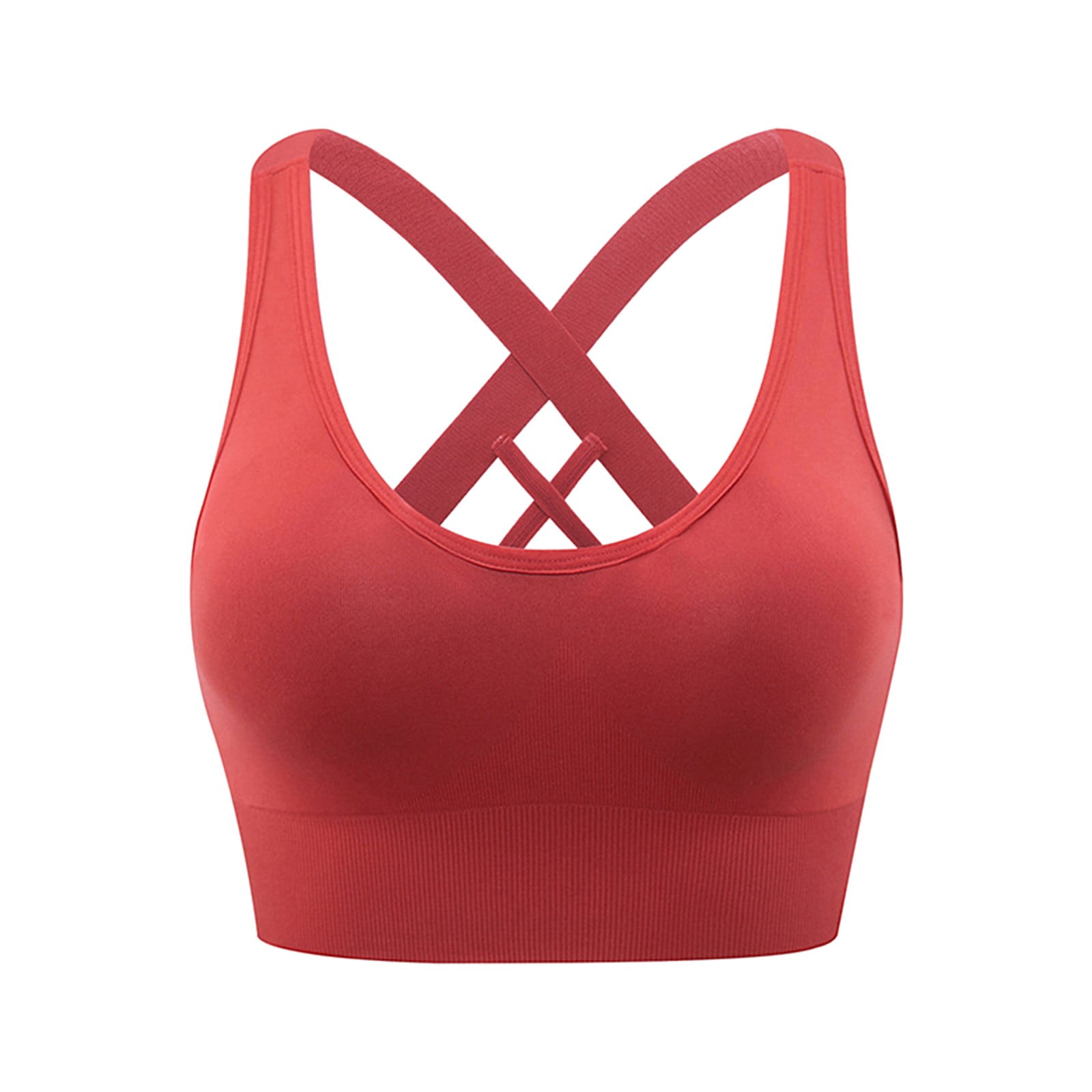PEASKJP Womens Sports Bras Plus Size Women's Adjustable Shirred Front ...