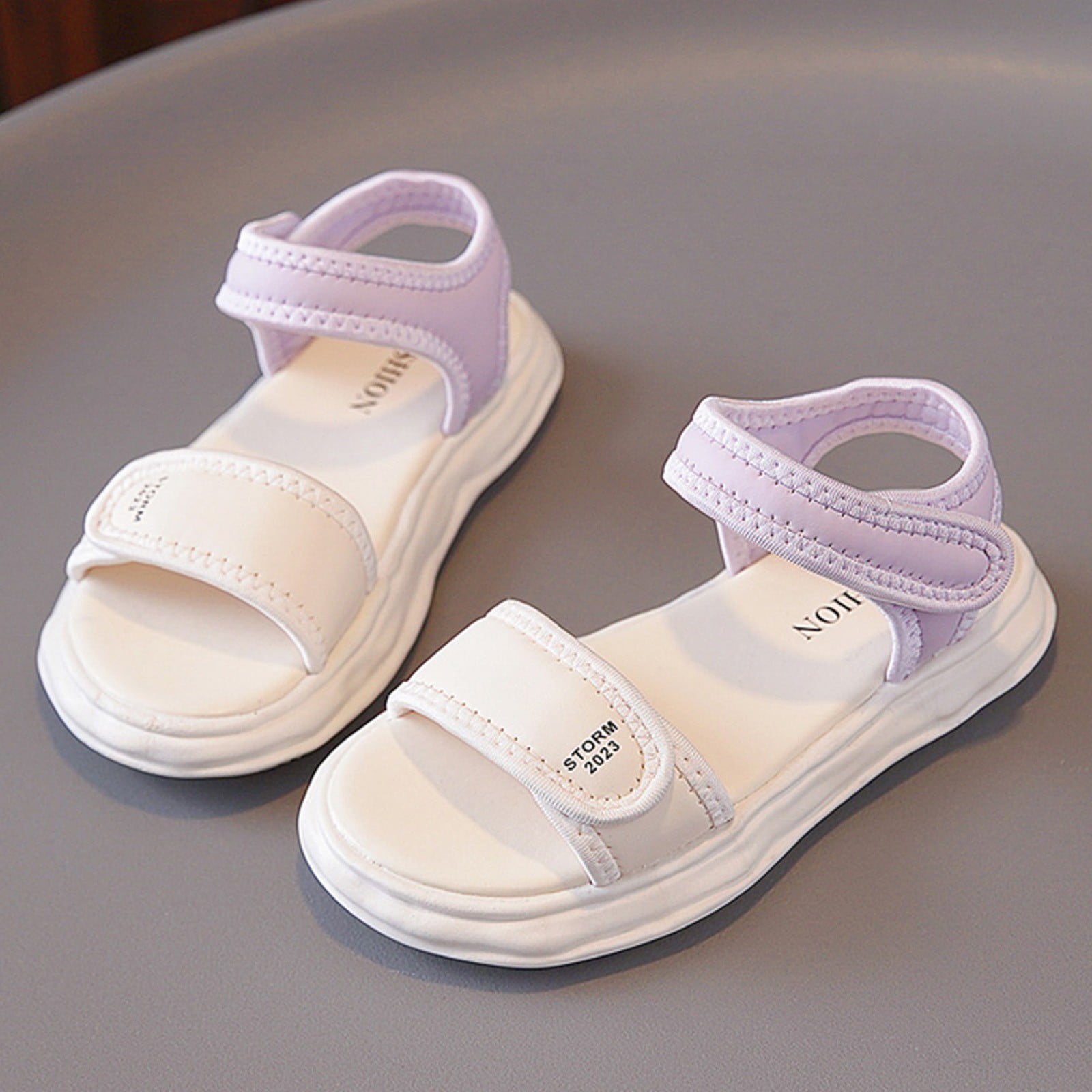 PEASKJP Youth Little Girls Open-Toe Anti Slip Comfort Sandals Platform ...