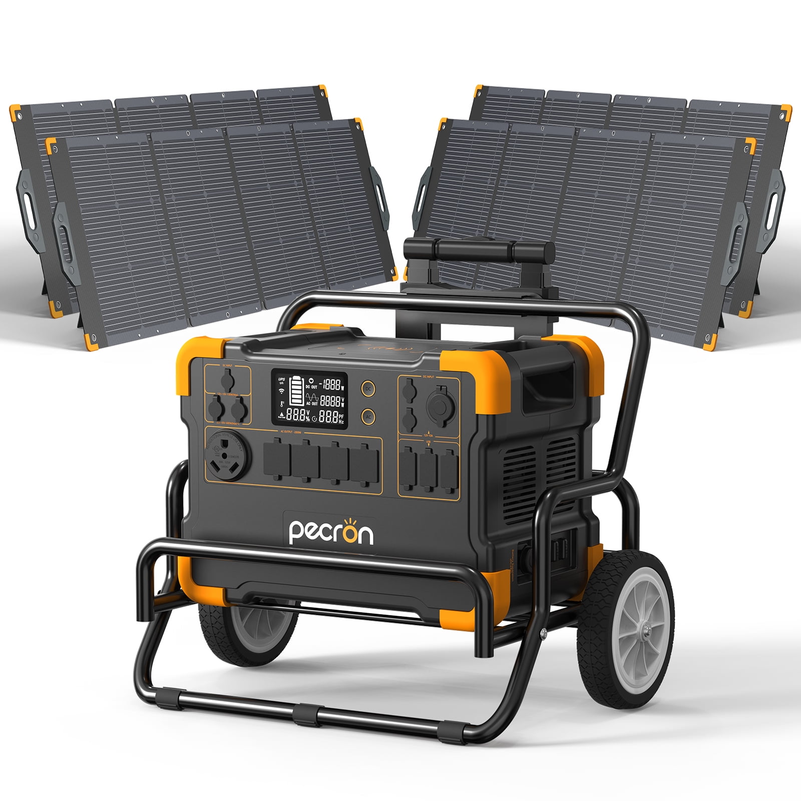 PECRON E2000LFP Power Station 1920Wh/2000W with Solar Panels, LiFePO4 ...