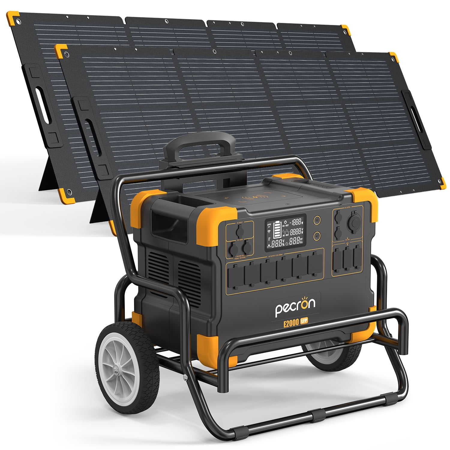 PECRON E2000LFP Portable Generator Charger 1920Wh/2000W with 2*200W ...